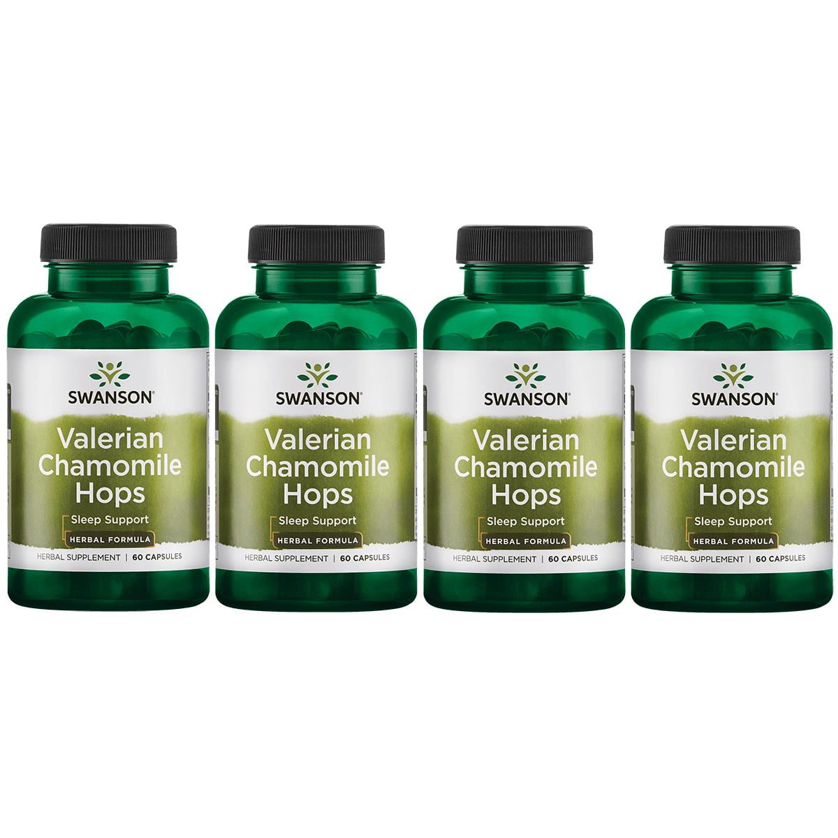 Swanson Valerian Chamomile Hops - Standardized 60 Caps 4 Pack - Walmart.com