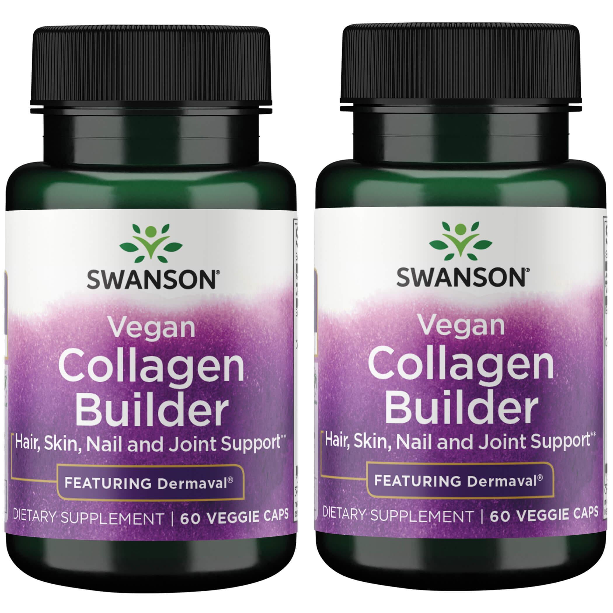 Swanson Vegan Collagen Builder - Natural Skin Supplement, Dermaval, 60 ...