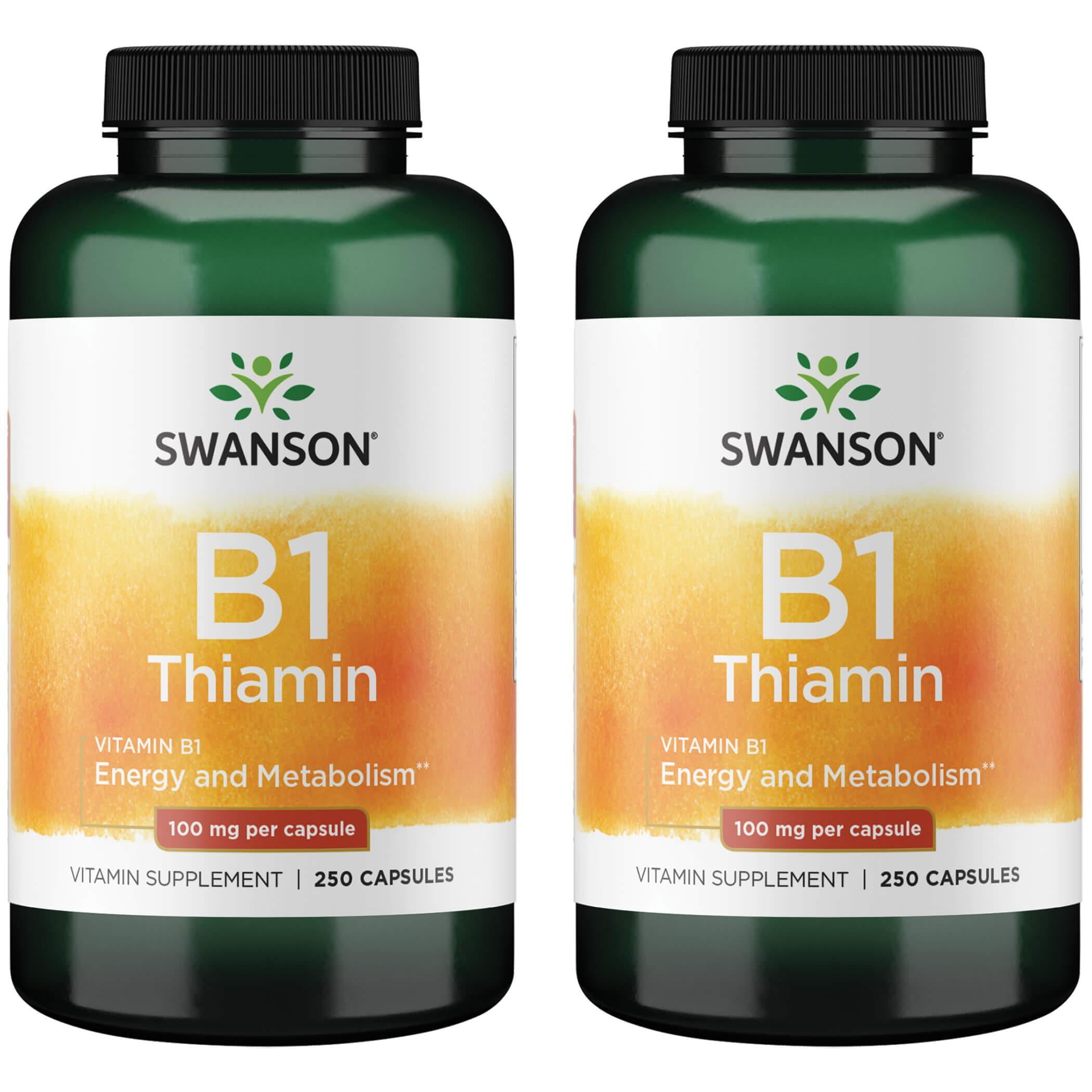 Swanson Vitamin B1 Thiamin Supplement, Promotes Energy, Nerve & Cell ...