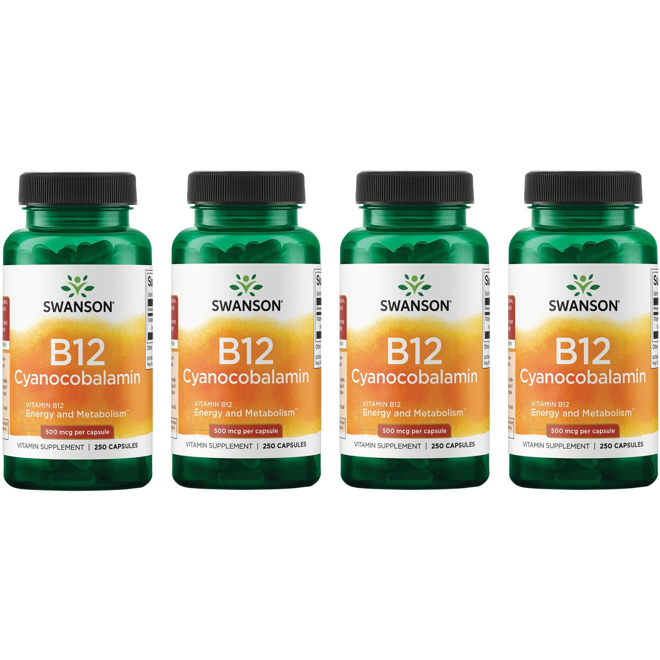 Swanson Vitamin B12 Cyanocobalamin Supplement, Supports Energy ...