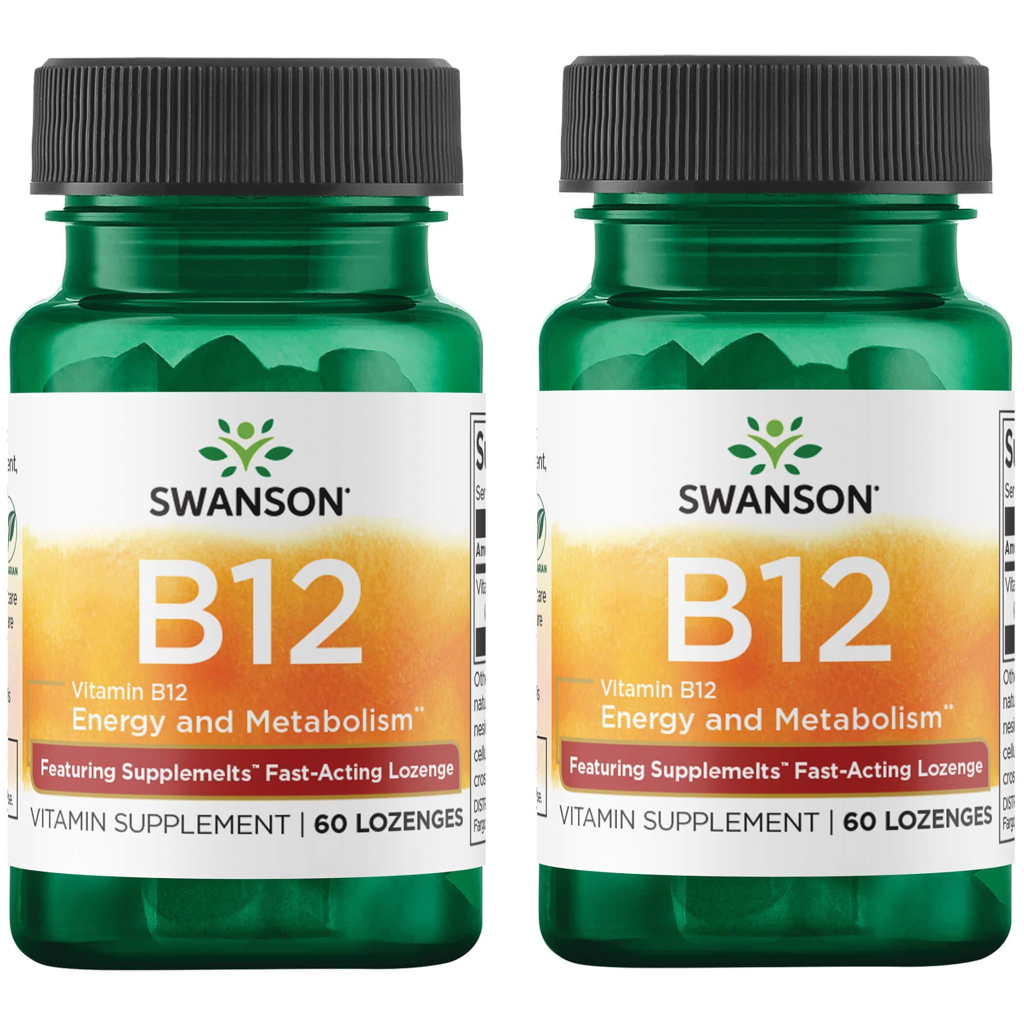 Swanson Vitamin B12 Supplemelts 5,000 mcg 60 Loz 2 Pack - Walmart.com