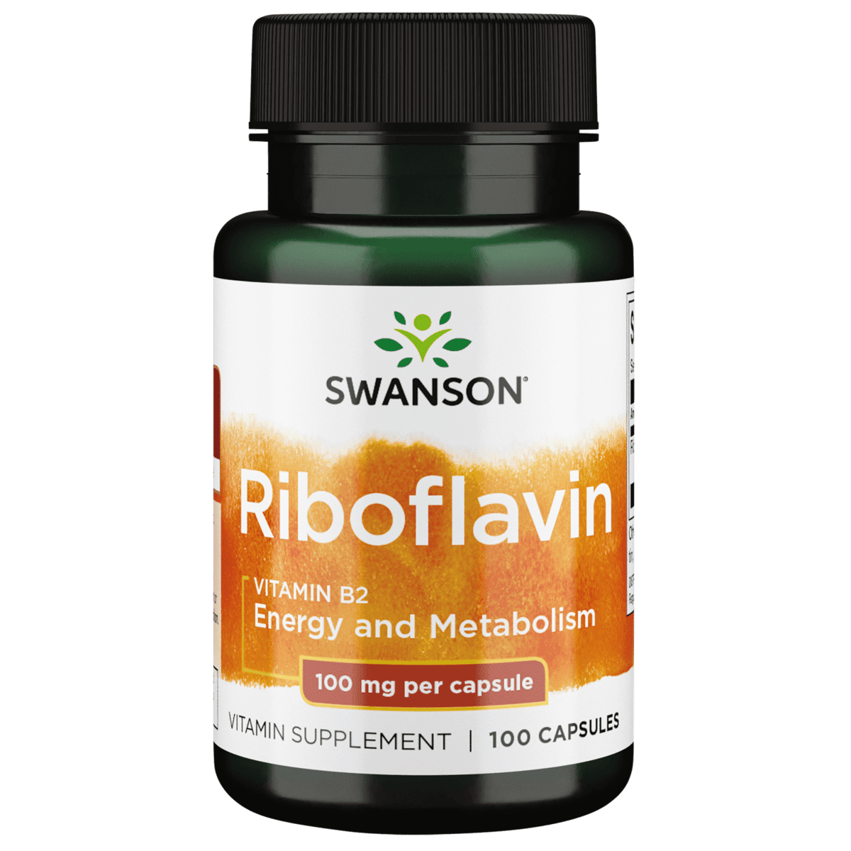 Swanson Vitamin B2 Riboflavin, 100mg Capsules for Thyroid Function ...