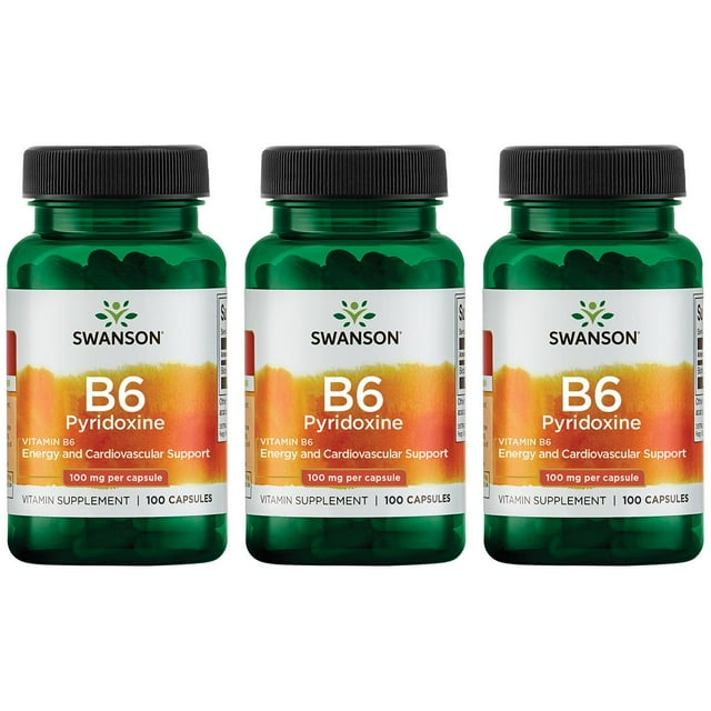 Swanson Vitamin B6 Pyridoxine Supplement, Supports Energy Production, Heart Health & Nervous ...