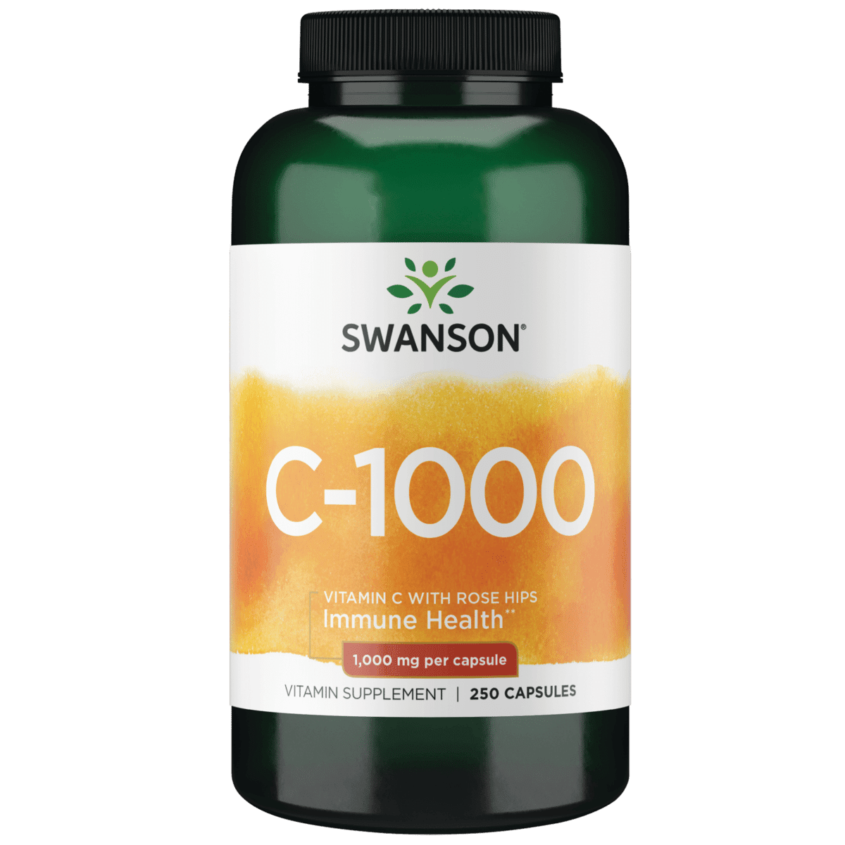 Swanson Vitamin C with Rose Hips 1000 mg Immune Support Antioxidant Supplement 250 Capsules ...