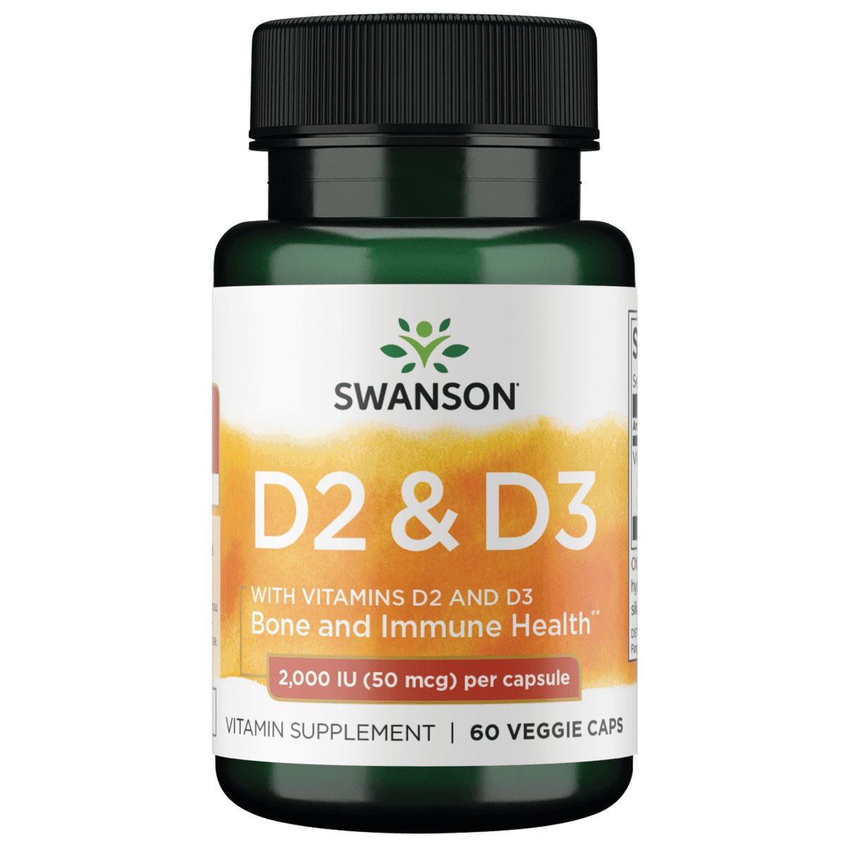 Swanson Vitamin D Complex Capsules with D-2 and D-3, 50 Mcg, 60 Veggie ...