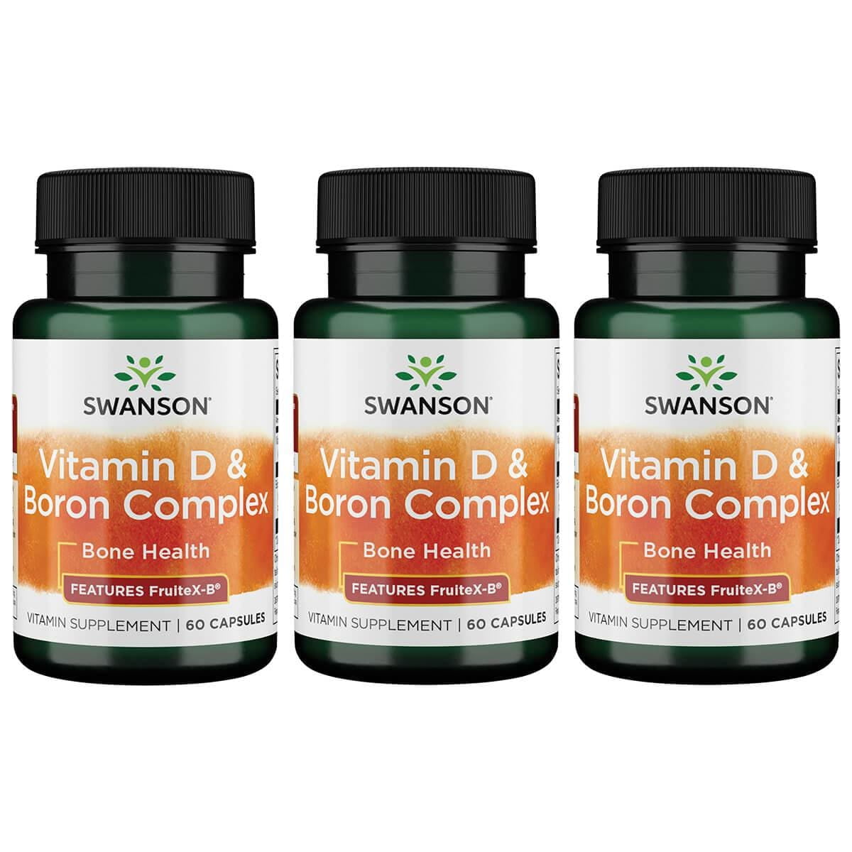 Swanson Vitamin D3 & Boron Complex - Features Fruitex-B 60 Caps 3 Pack ...