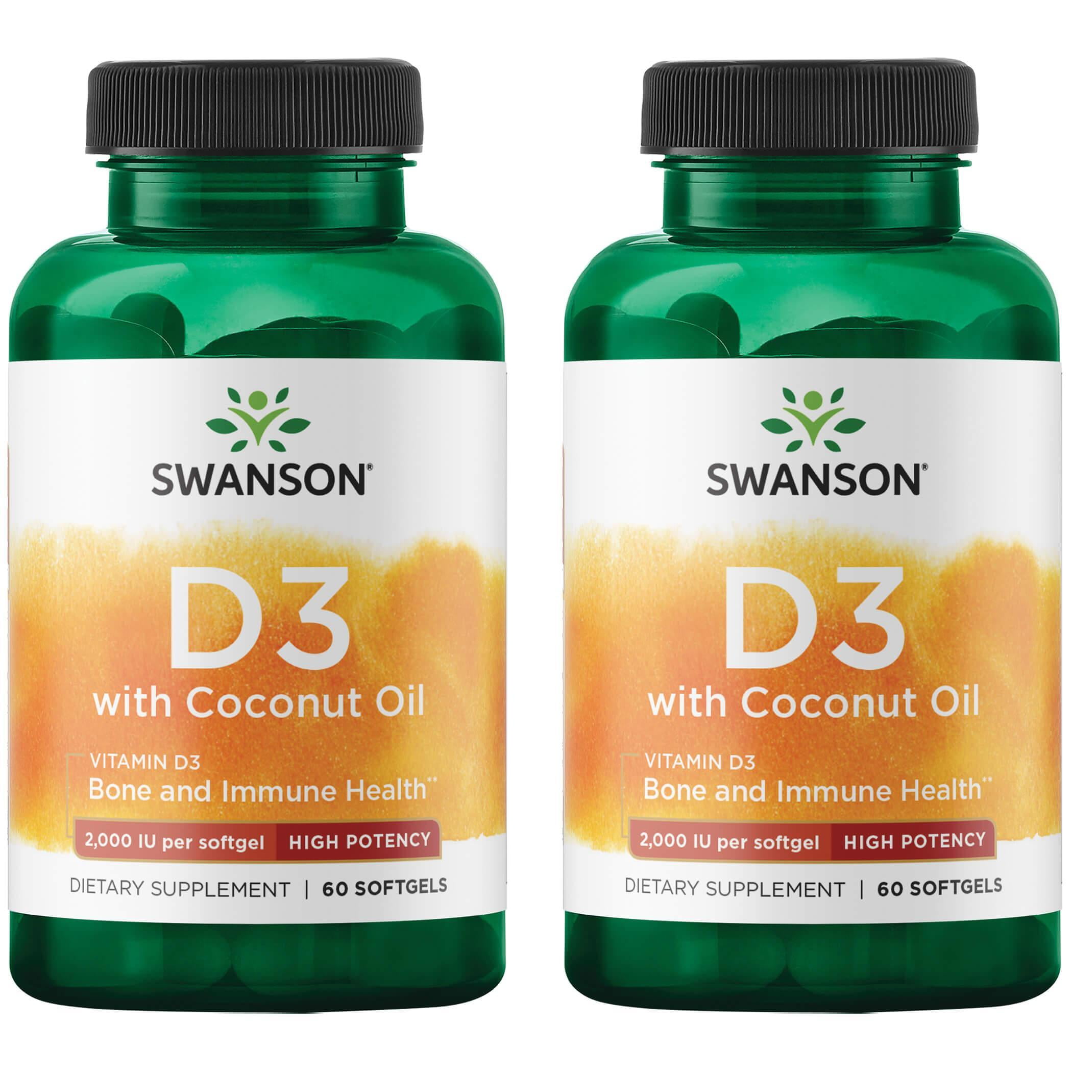 Swanson High Potency Vitamin D3 with Coconut Oil for Quick Energy ...