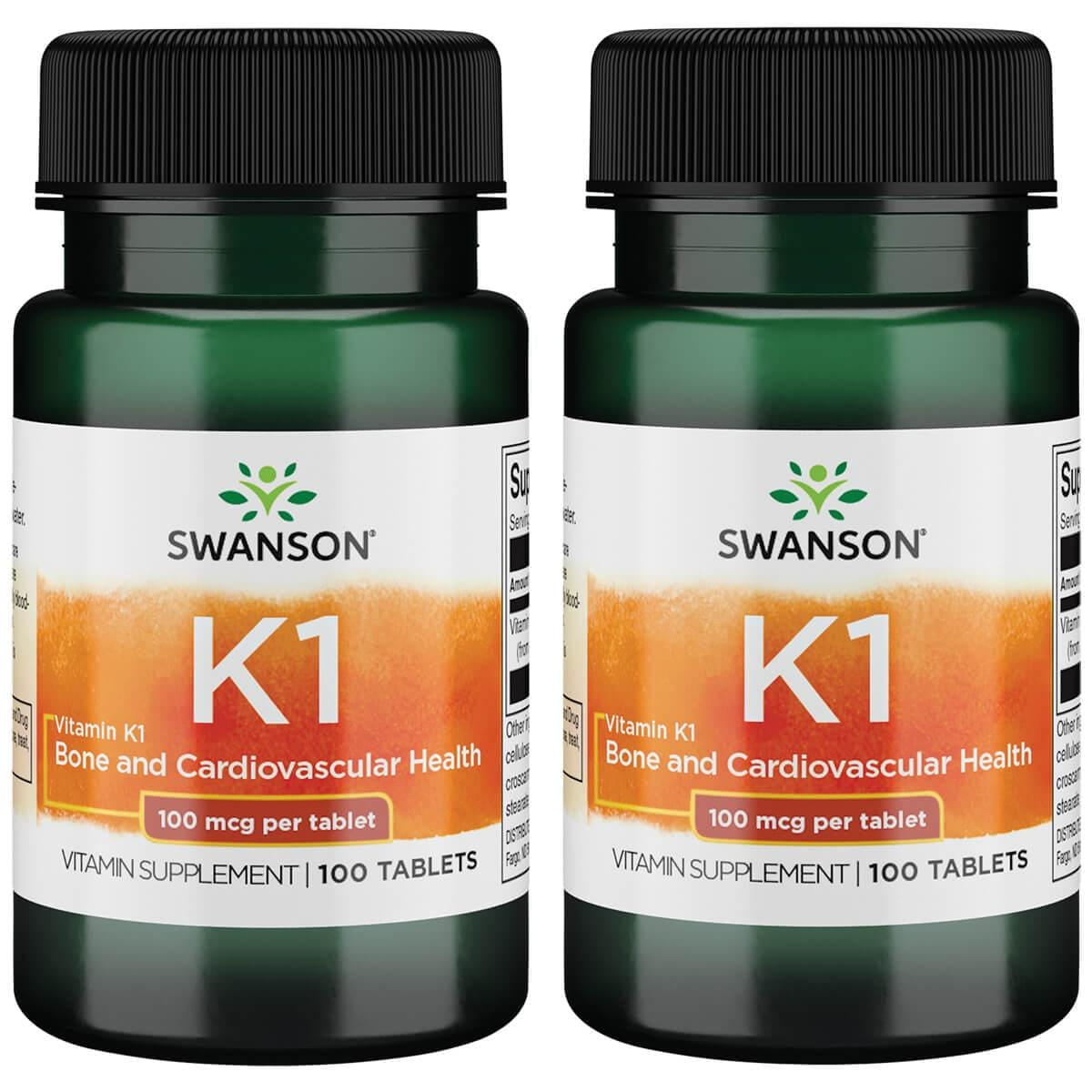 Swanson Vitamin K1 100 mcg 100 Tabs 2 Pack - Walmart.com