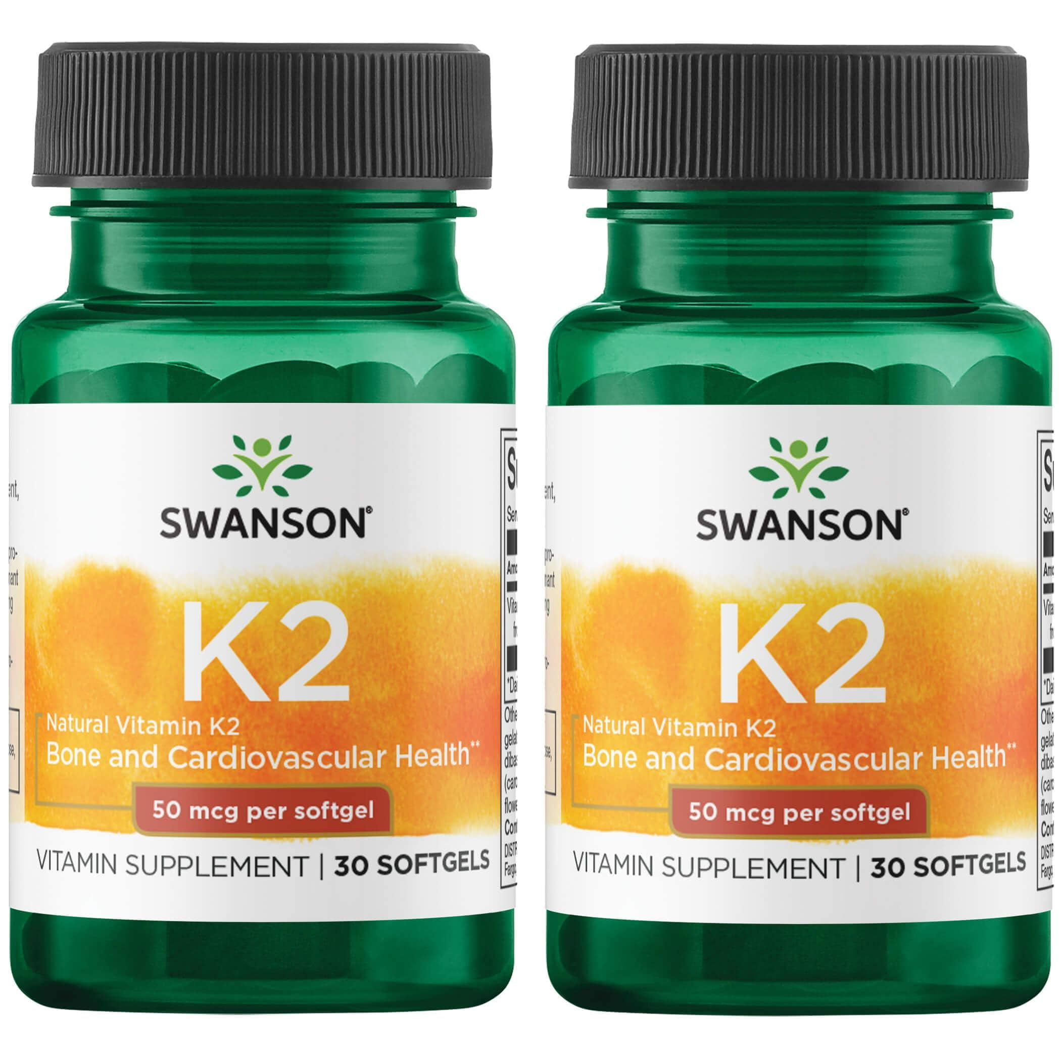 Swanson Vitamin K2 - Natural 50 mcg 30 Sgels 2 Pack - Walmart.com