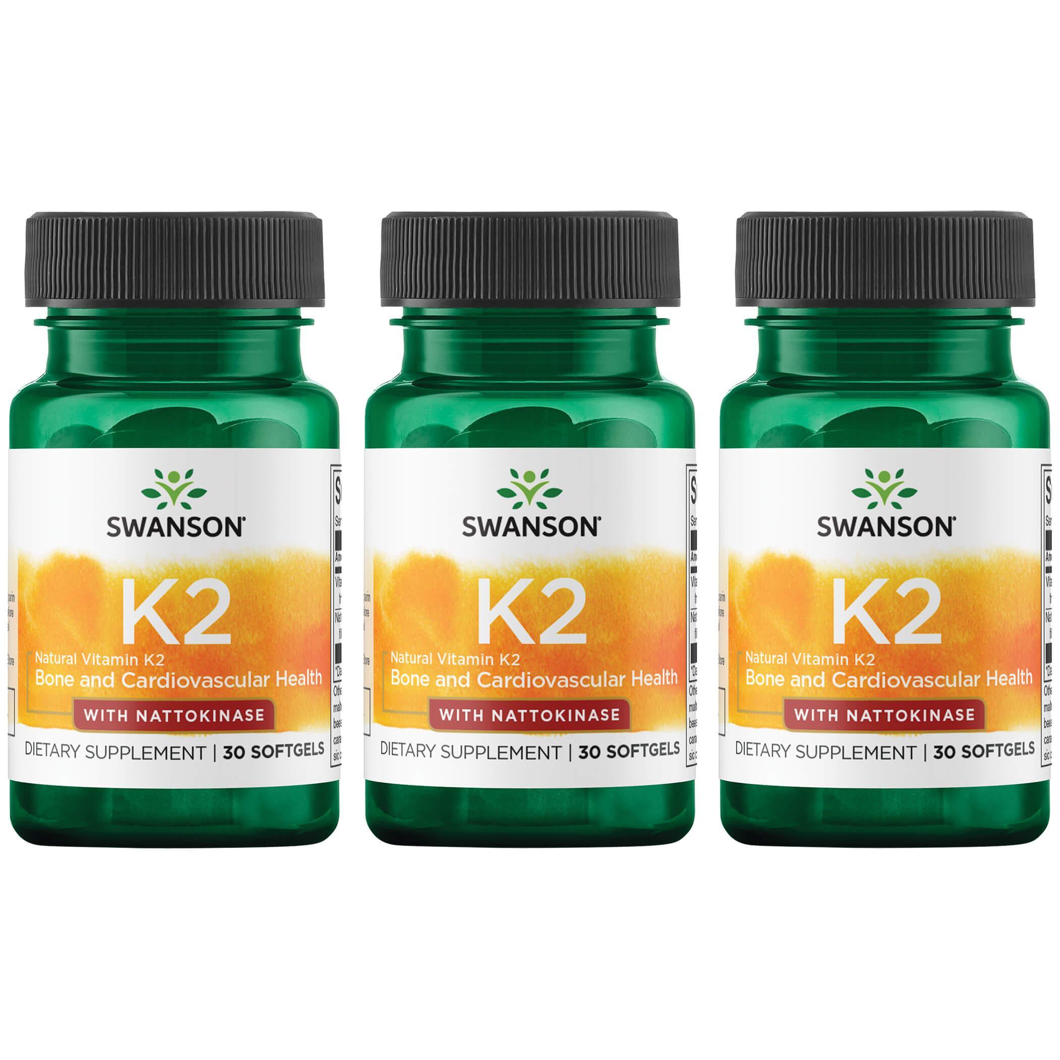 Swanson Vitamin K2 - with Nattokinase 30 Sgels 3 Pack - Walmart.com