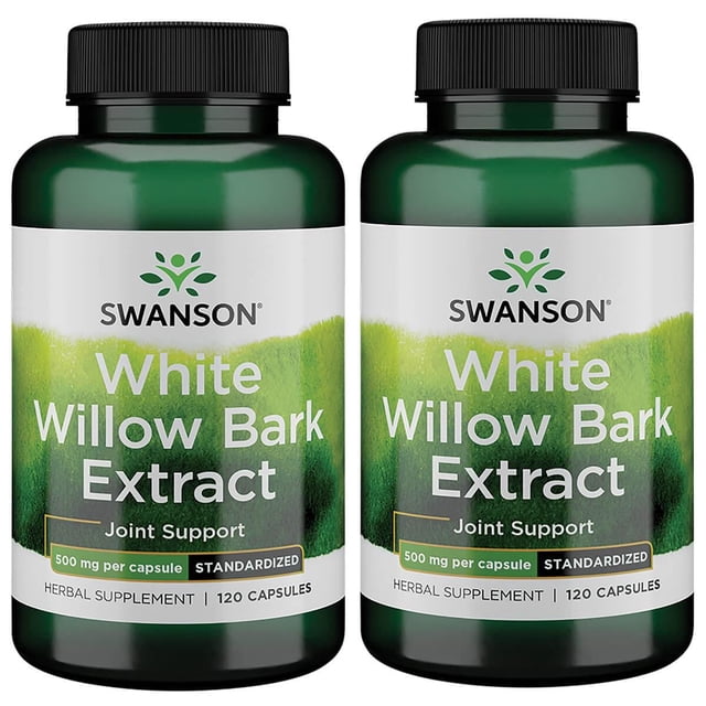 Swanson White Willow Bark Extract - Standardized 500 mg 120 Caps 2 Pack ...