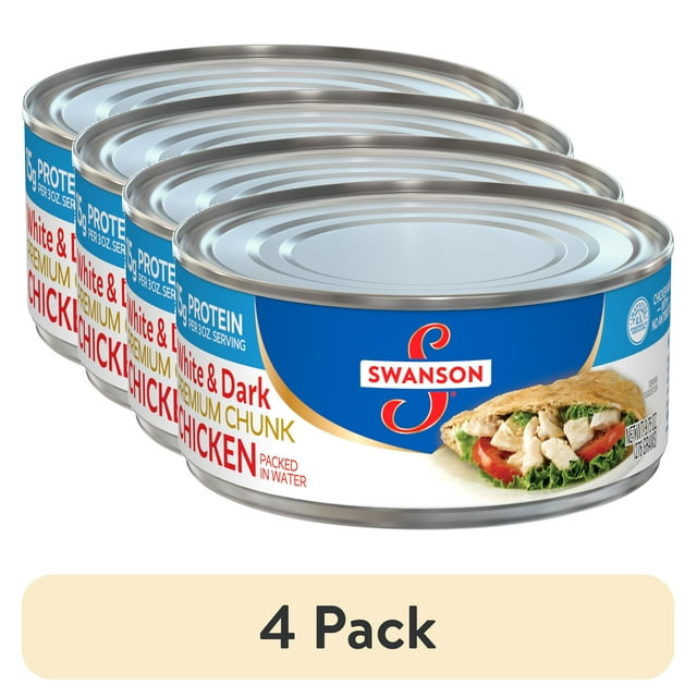 (4 pack) Swanson White and Dark Premium Chunk Canned Chicken Breast in ...