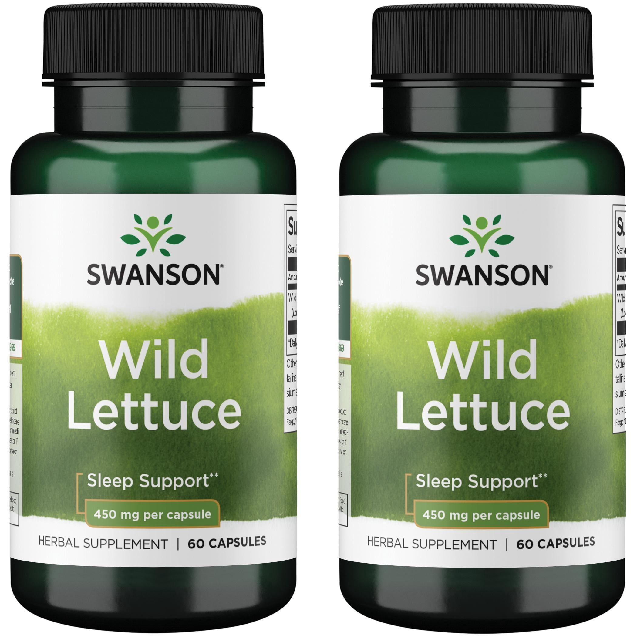 Swanson Wild Lettuce 450 mg, Healthy Benefits, Non-GMO, 60 Caps 2 Pack ...