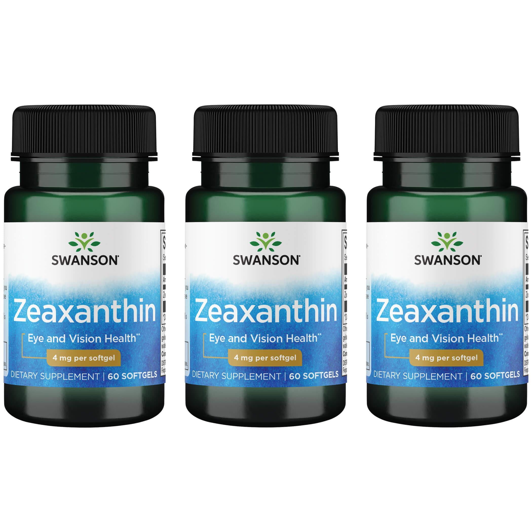 Swanson Zeaxanthin 4 mg 60 Sgels 3 Pack - Walmart.com