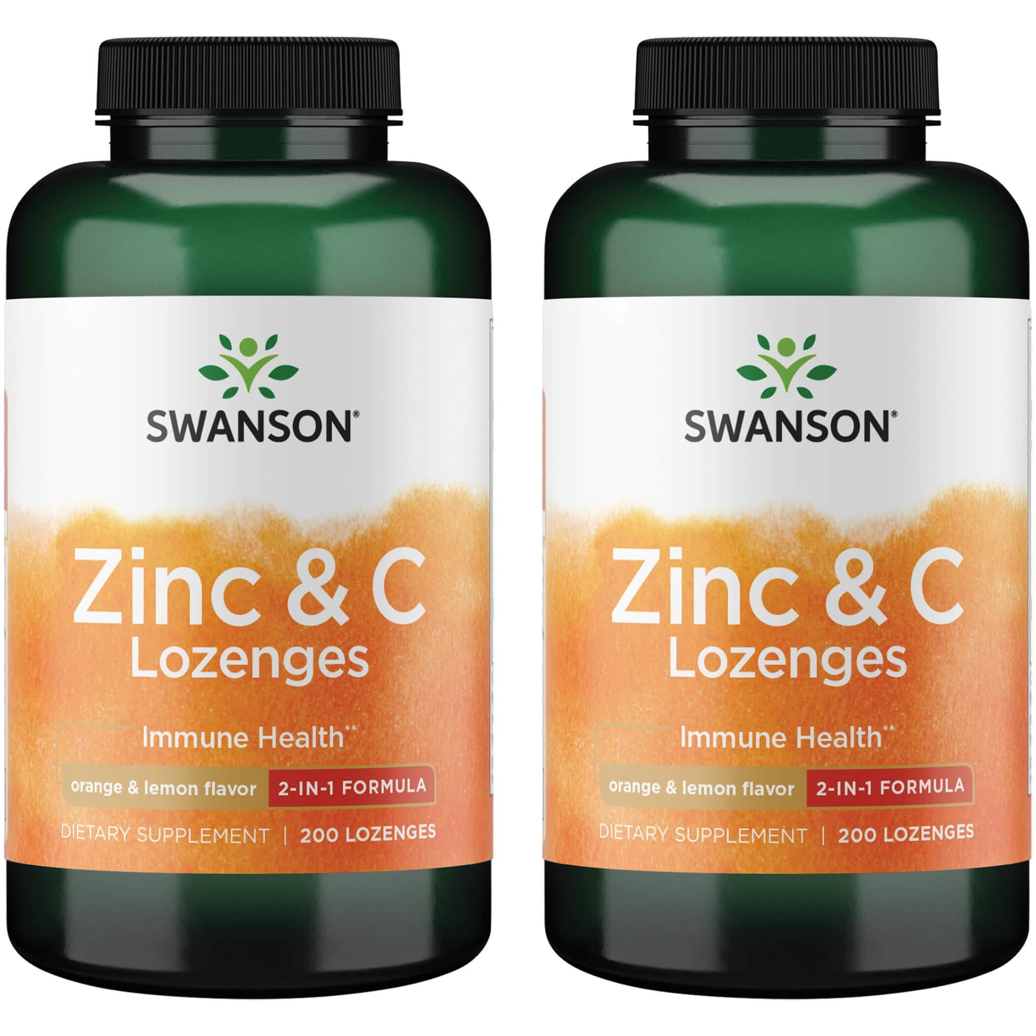 SWANSON PREMIUM BRAND Zinc & C Lozenges, Orange & Lemon Flavor, 200 Loz ...