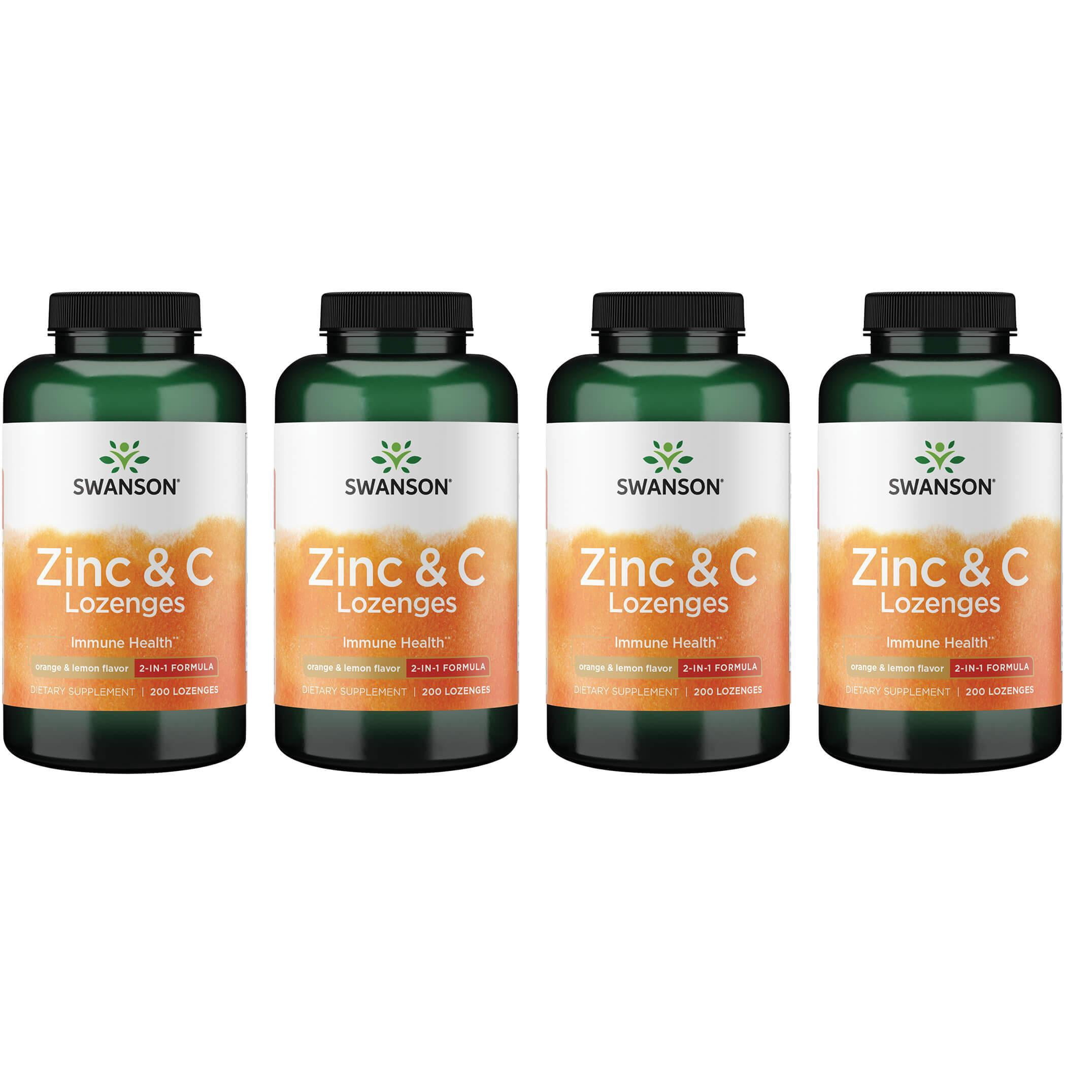 Swanson Zinc & C Lozenges - Orange & Lemon Flavor 200 Loz 4 Pack ...
