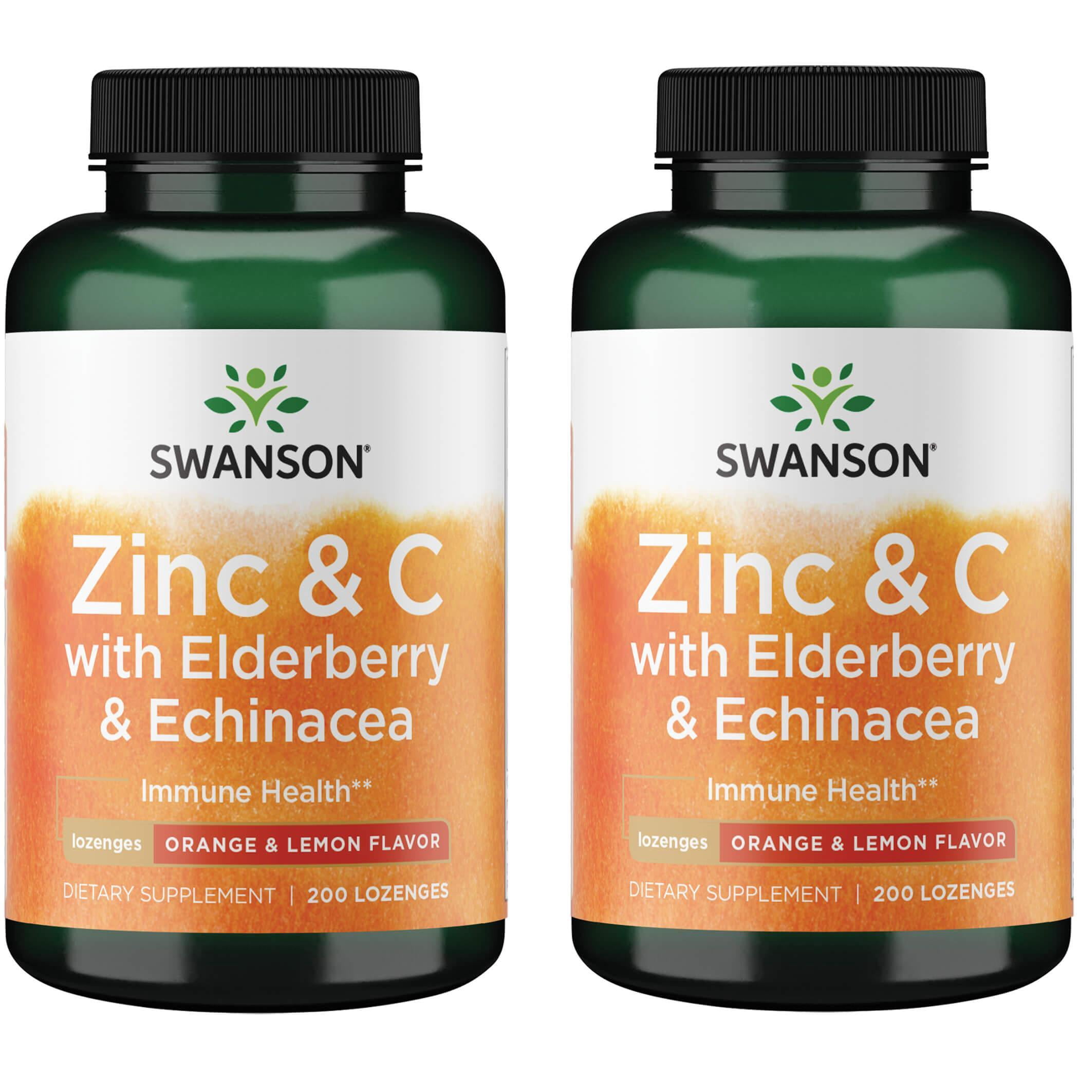 Swanson Zinc & C Lozenges w/ Elderberry & Echinacea-Orange & Lemon ...
