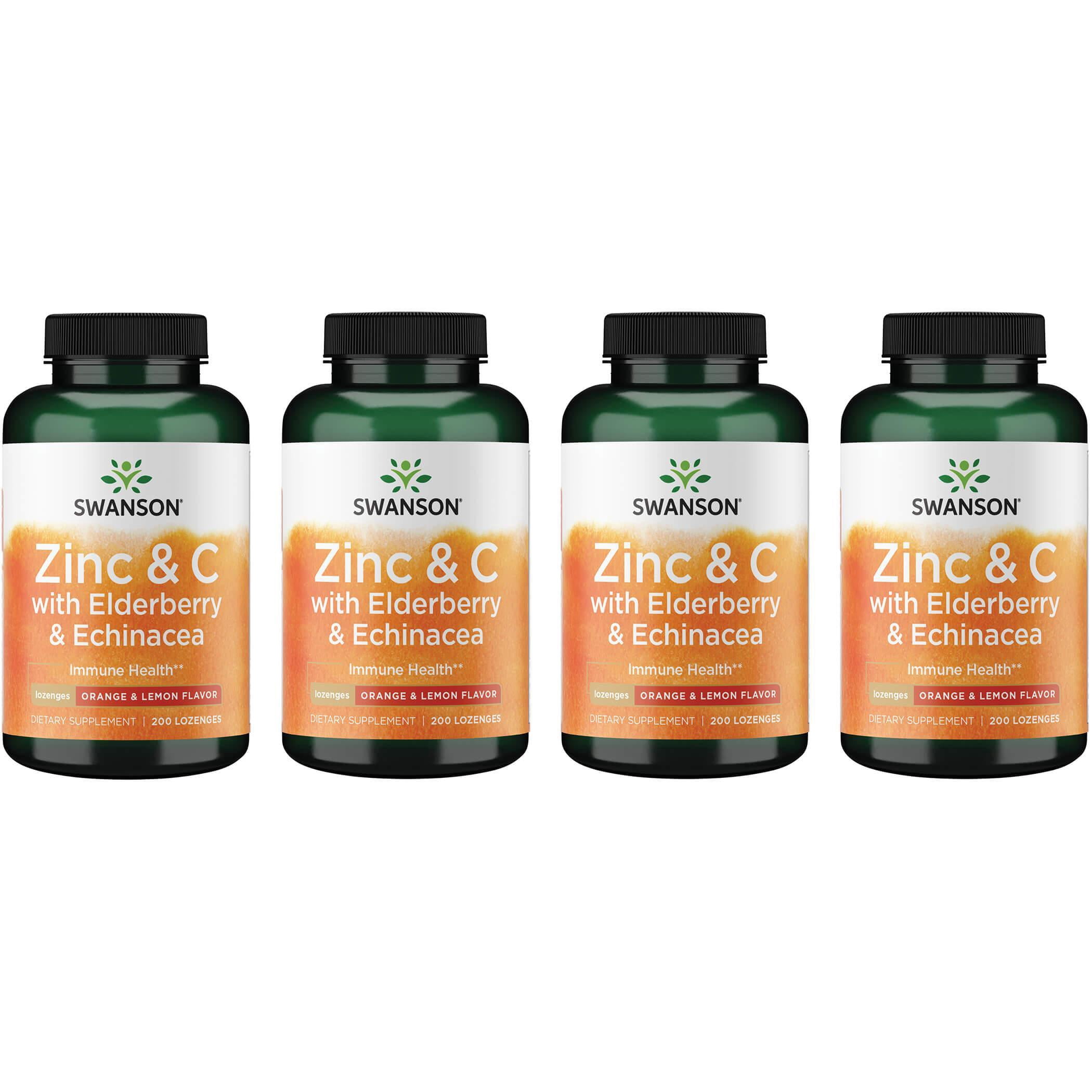 Swanson Zinc & C Lozenges w/ Elderberry & Echinacea-Orange & Lemon ...