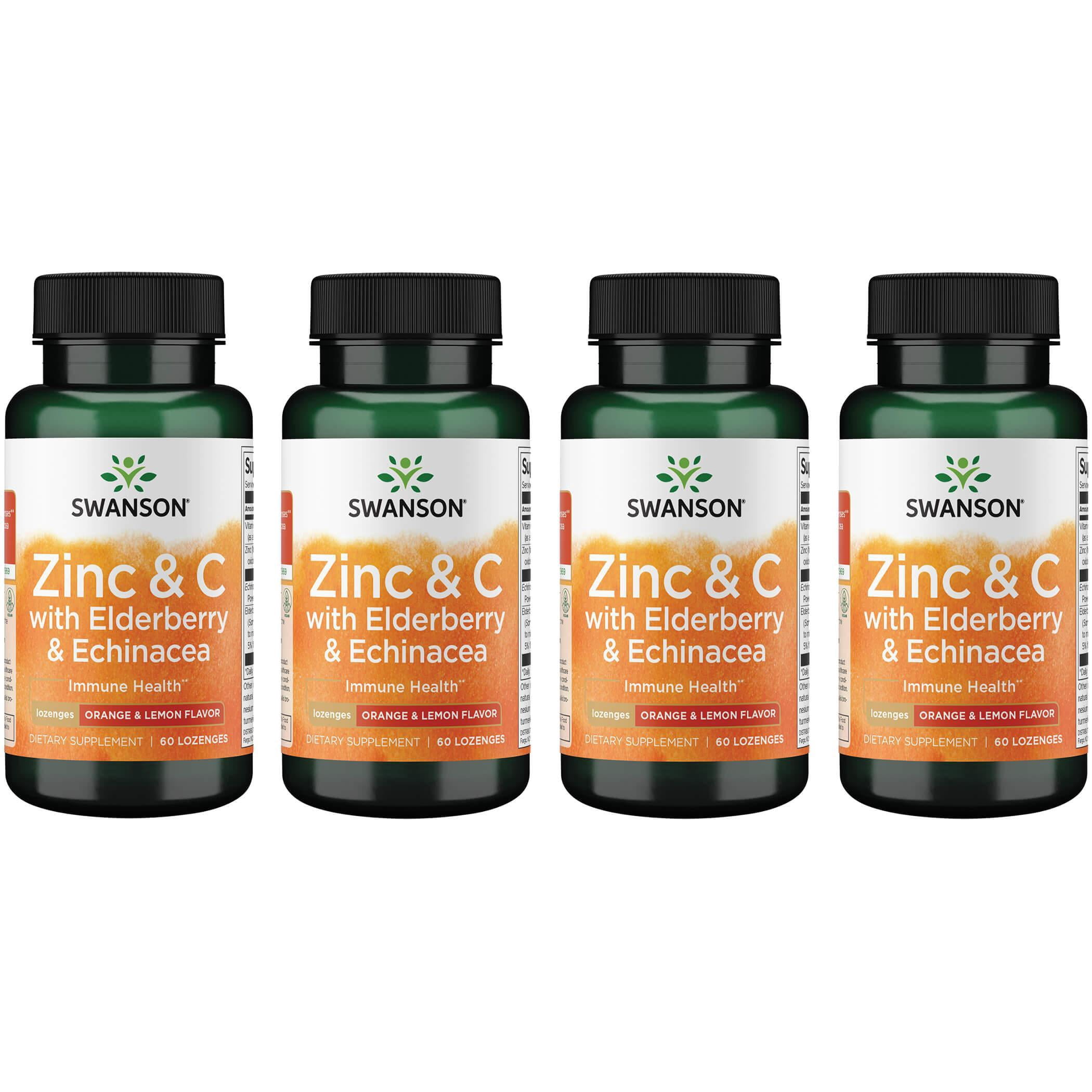 Swanson Zinc & C Lozenges w/ Elderberry & Echinacea-Orange & Lemon ...