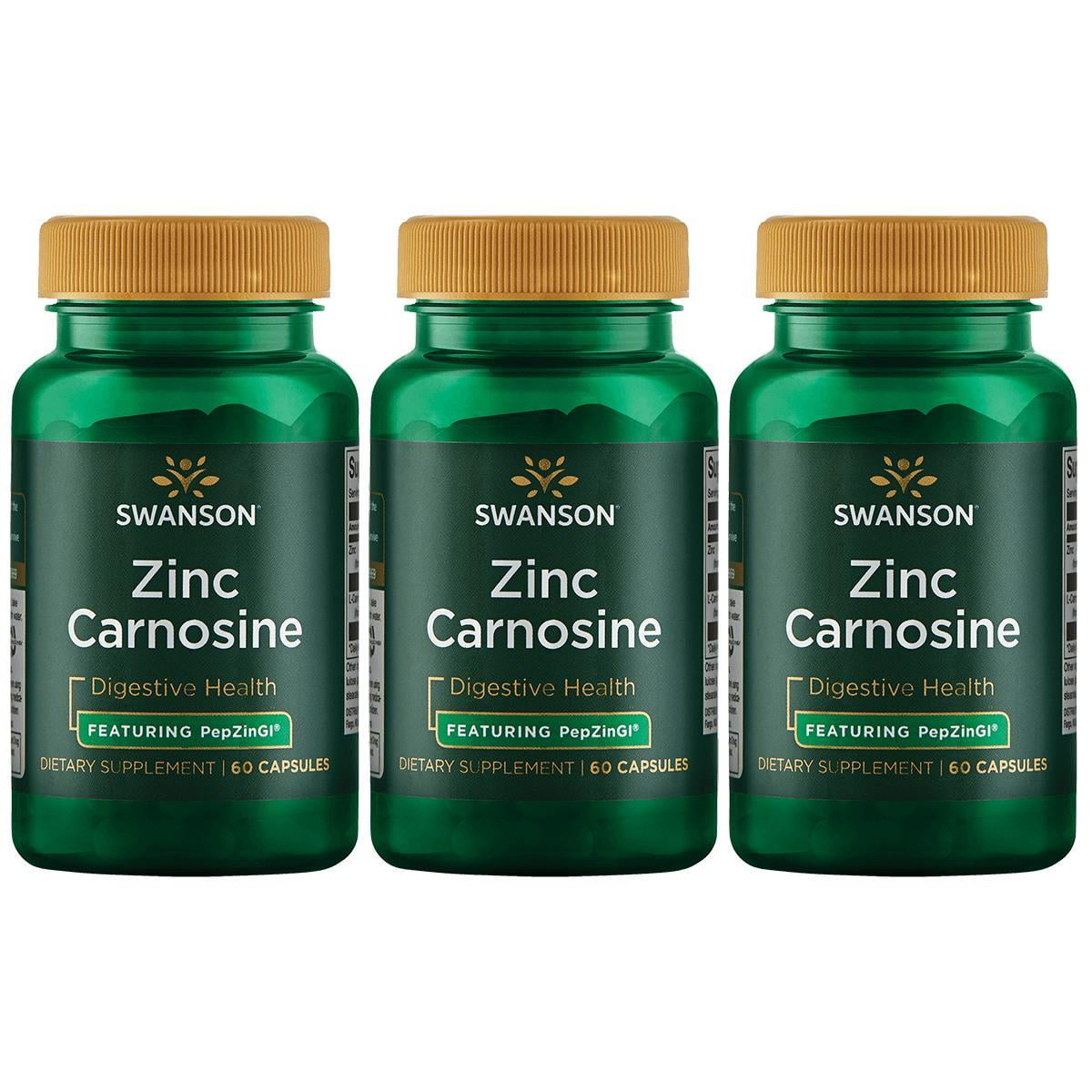 Swanson Zinc Carnosine Supplement Capsules - Chelated Pepzingi, 60 Caps ...