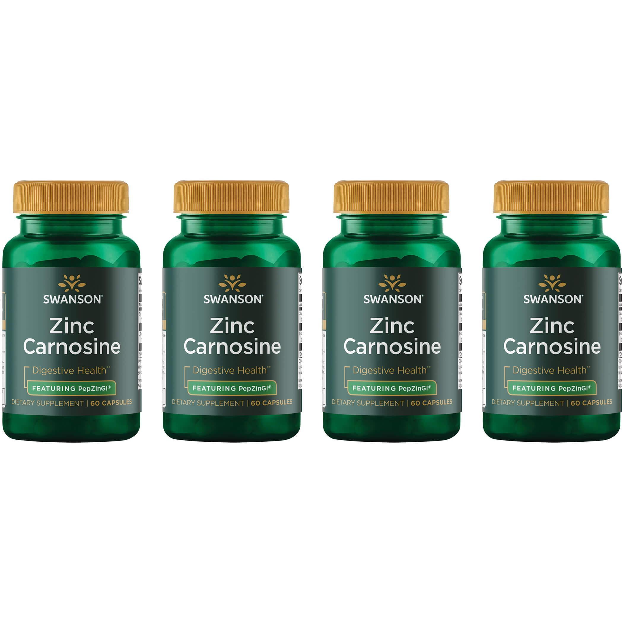 Swanson Zinc Carnosine - Featuring Pepzingi 60 Caps 4 Pack - Walmart.com