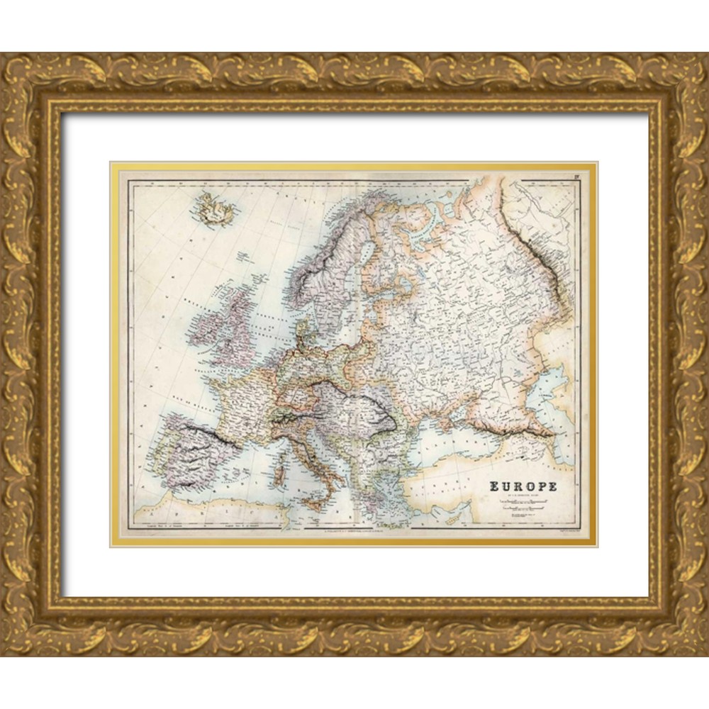 Swanston, G.H. 32x26 Gold Ornate Wood Framed with Double Matting Museum ...