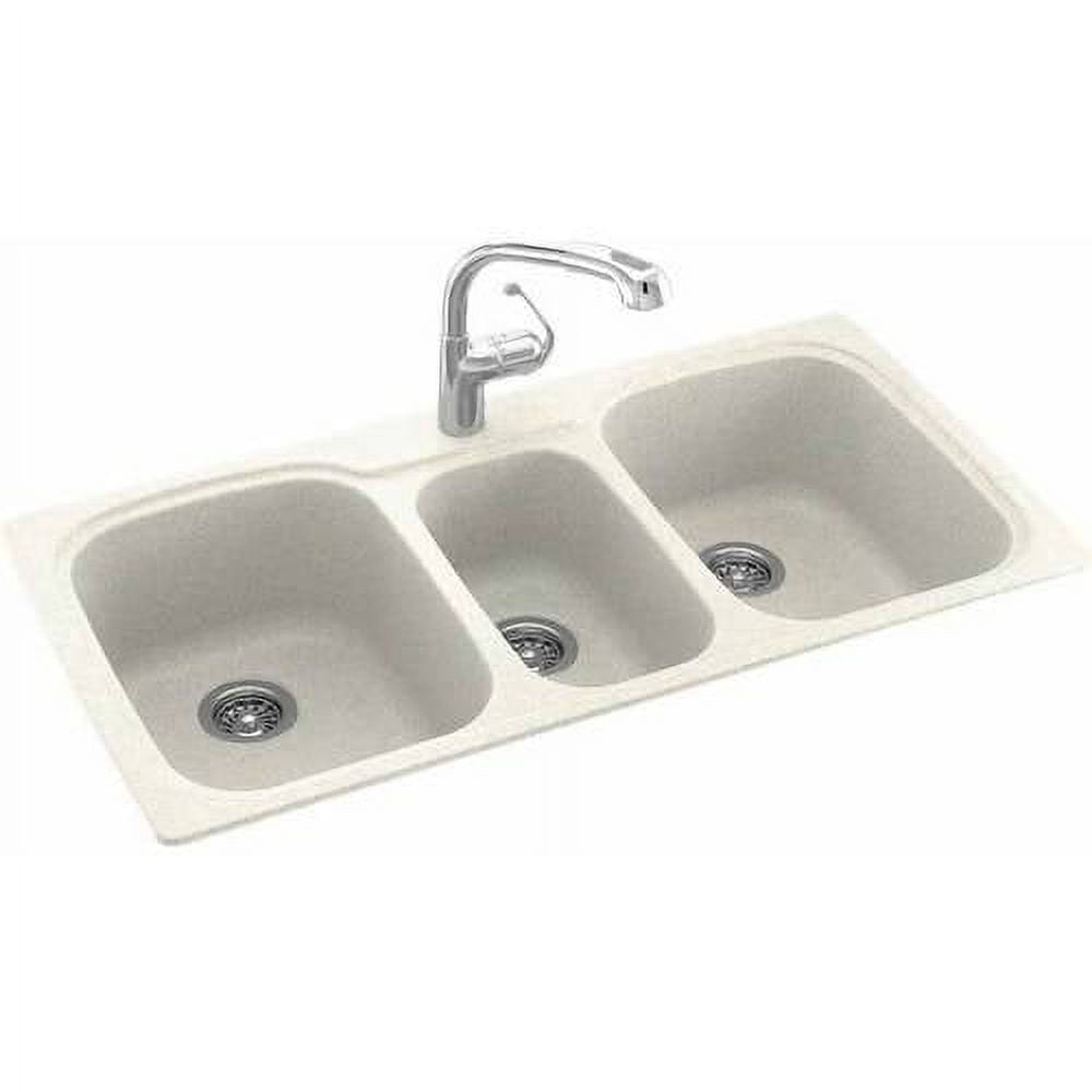 Swanstone KS04422TB.018 Solid Surface 1-Hole Drop in Double-Bowl ...