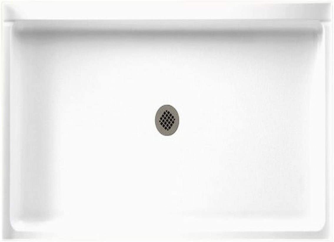 Swanstone R-3460-010 Veritek Center Drain Shower Base, 60" L x 34" H x ...