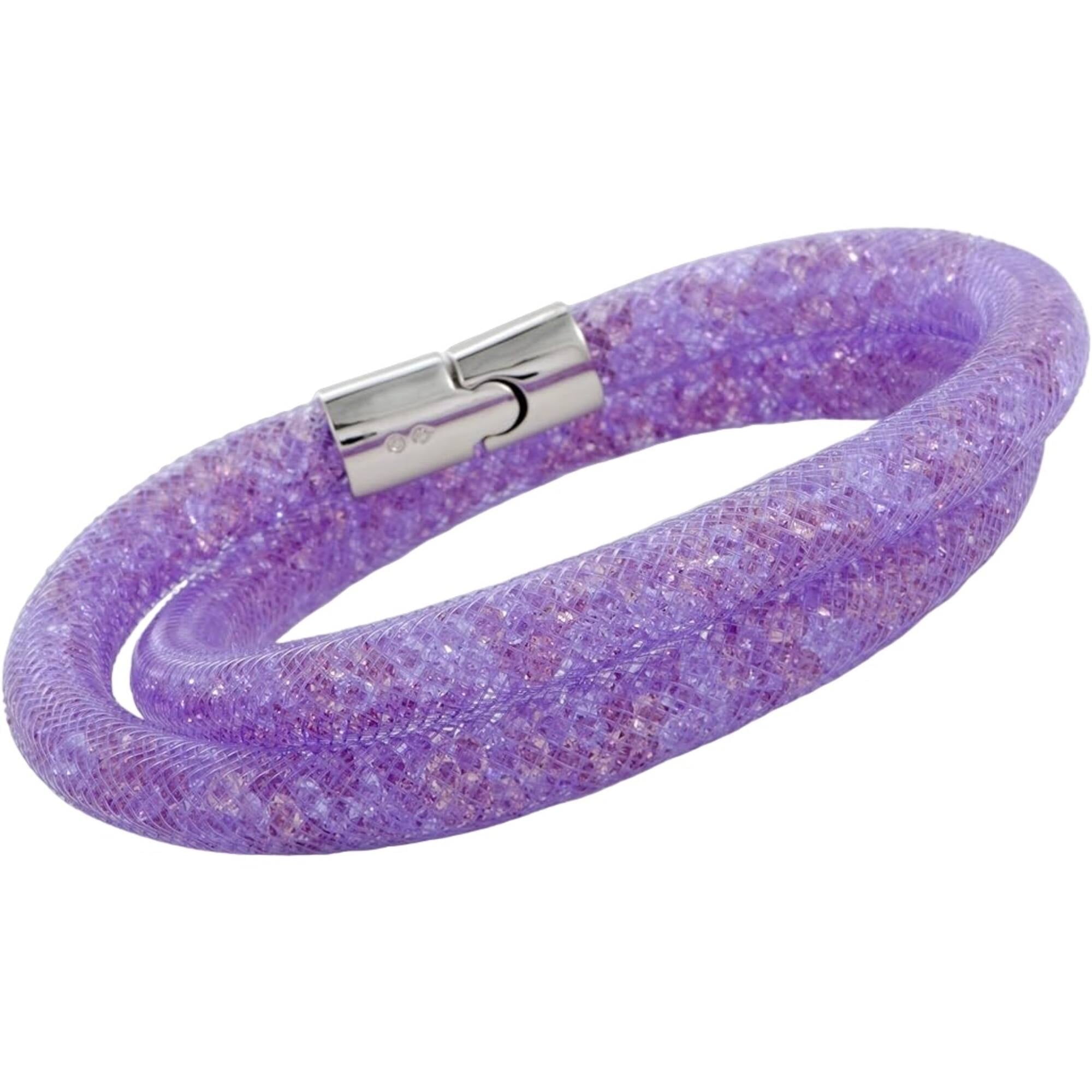 Swarovski Women's Stardust Violet Double Wrap Bracelet, Medium Size ...
