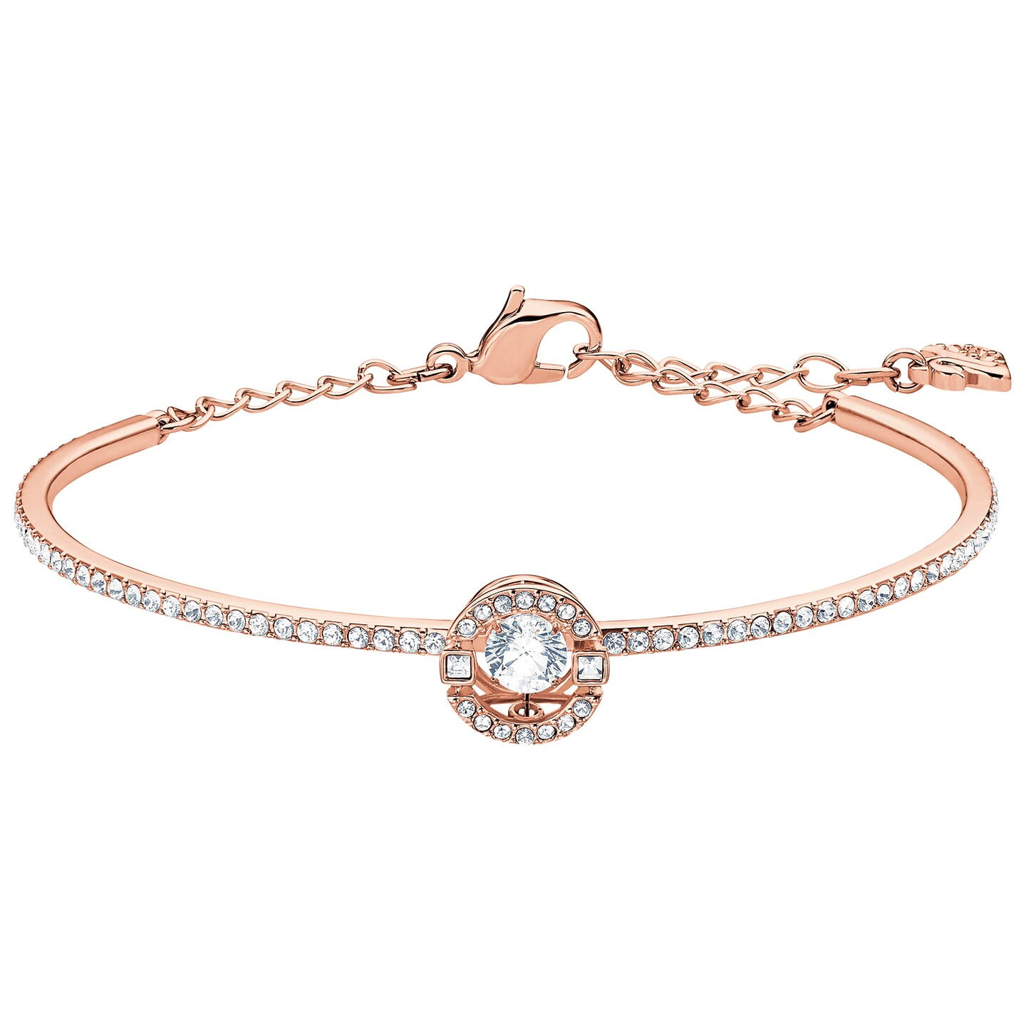 Swarovski 5497483 Women's Una Round Cut Rose Gold Bangle Bracelet ...