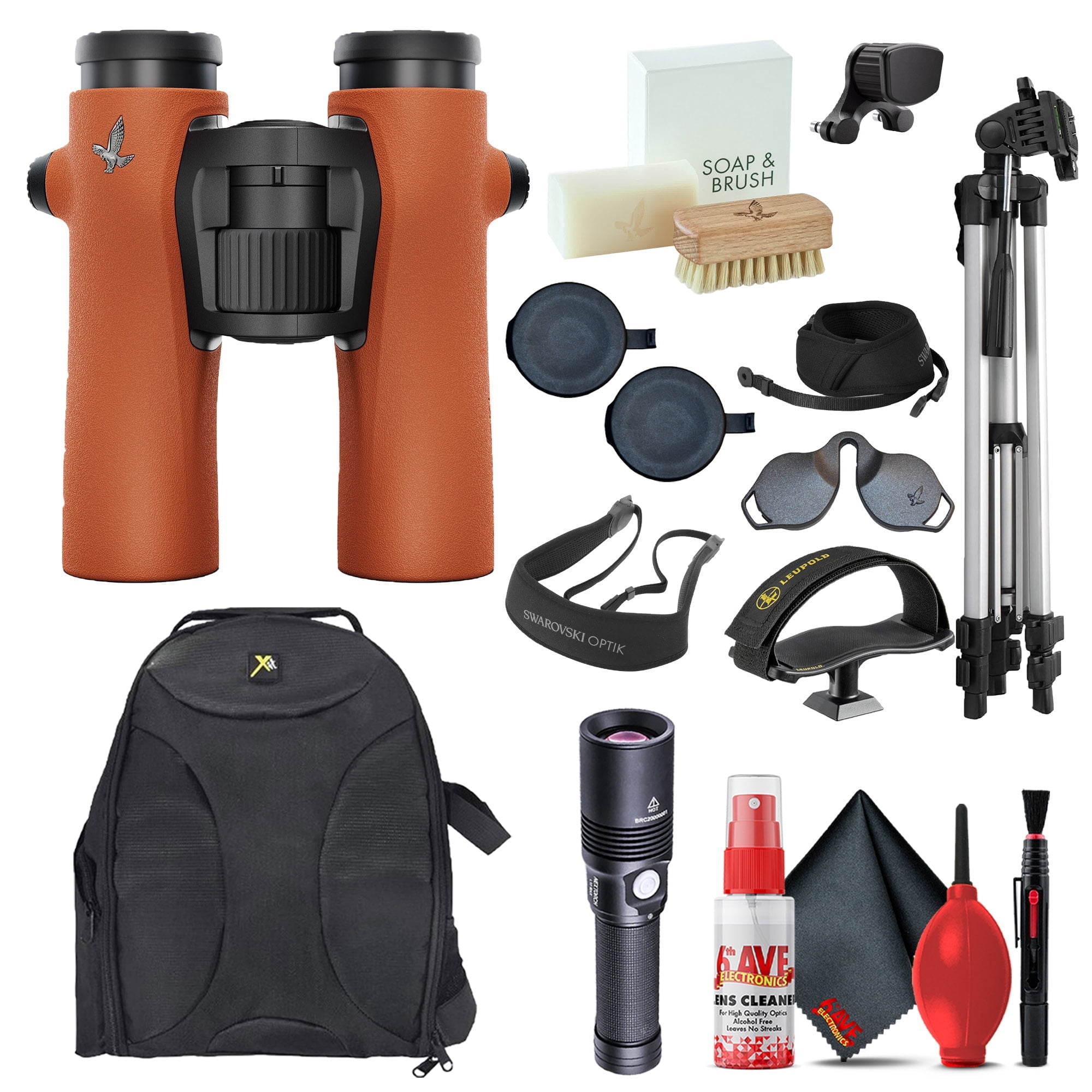 Swarovski 8x32 NL Pure Binoculars (Burnt Orange) + Swarovski Comfort ...