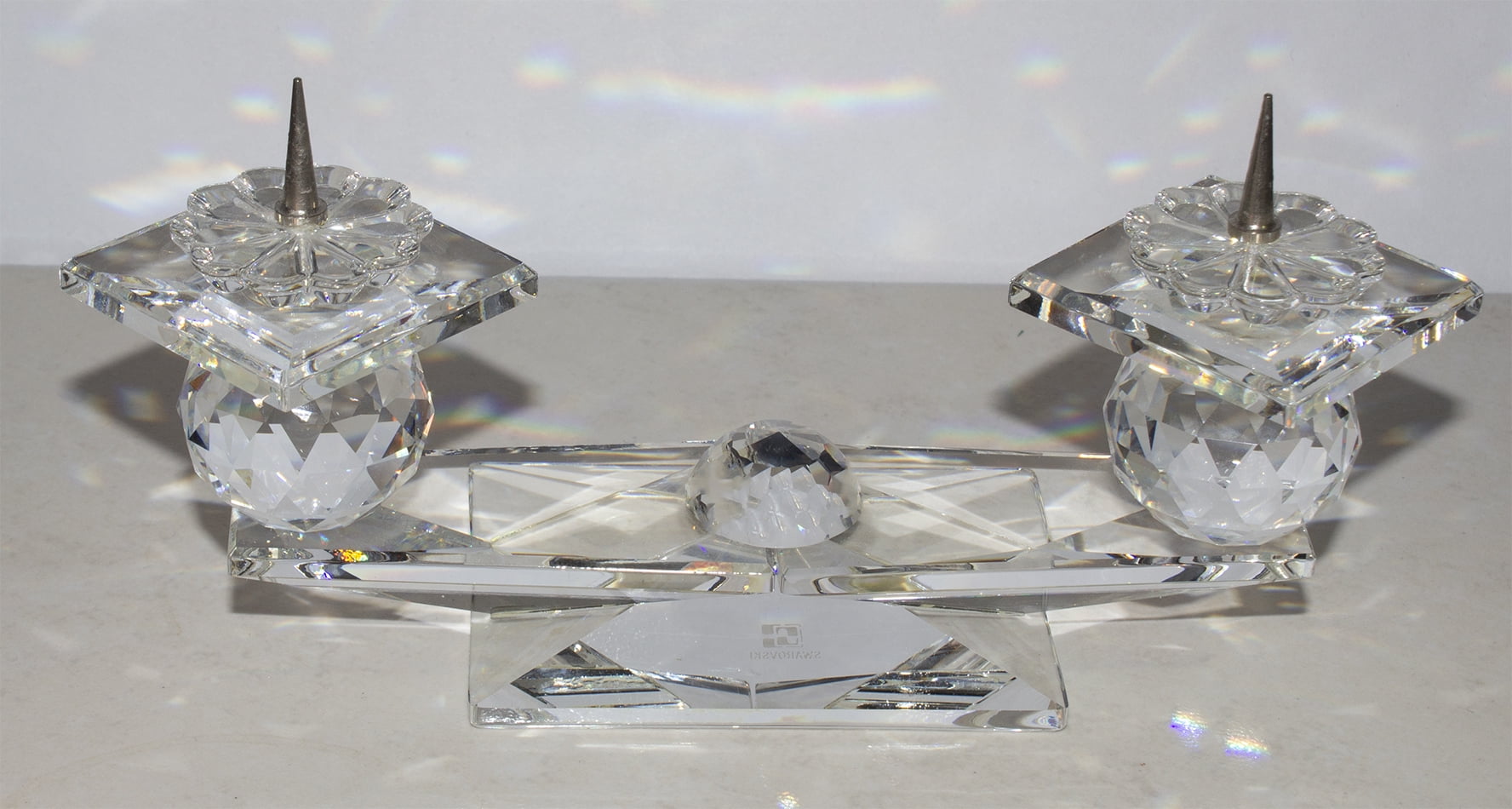 Swarovski Crystal: 010091 European Pin Style Candle Holder | Faceted ...