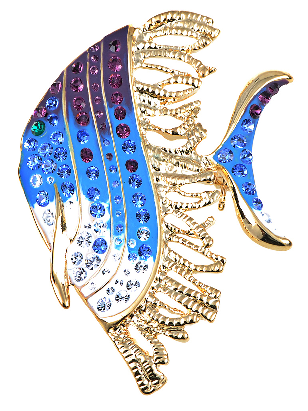 Swarovski Crystal Elements Blue Purple Paint Tropic Angelfish Fashion ...