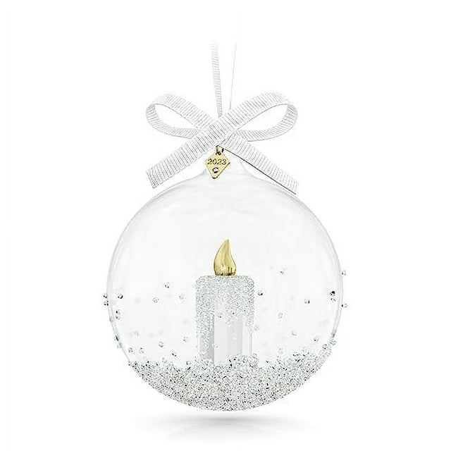Swarovski Crystals Ball Ornament - Gold-Tone Metal, 2023 Annual Edition ...