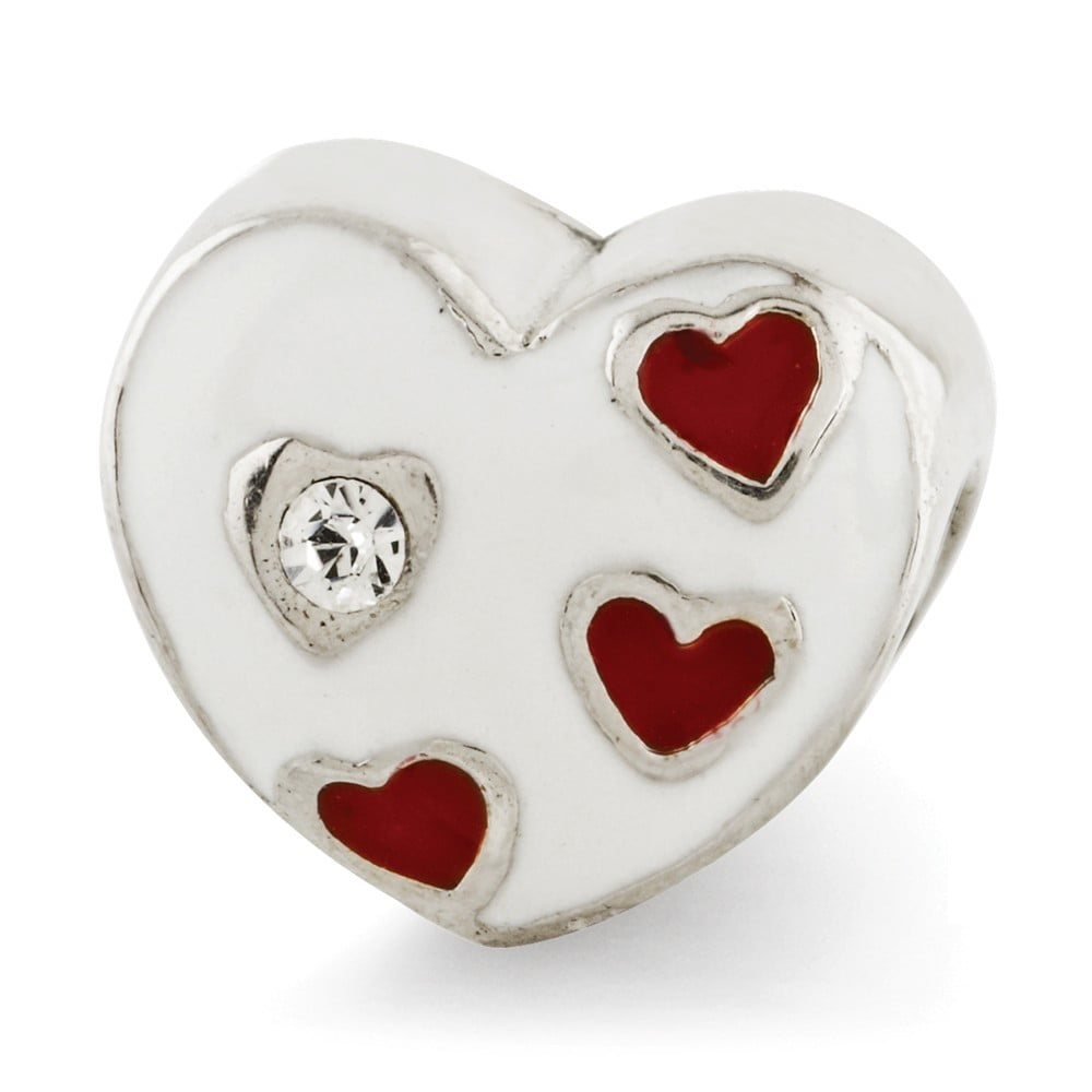 Swarovski Element Heart Kids Charm Enameled .925 Sterling Silver ...