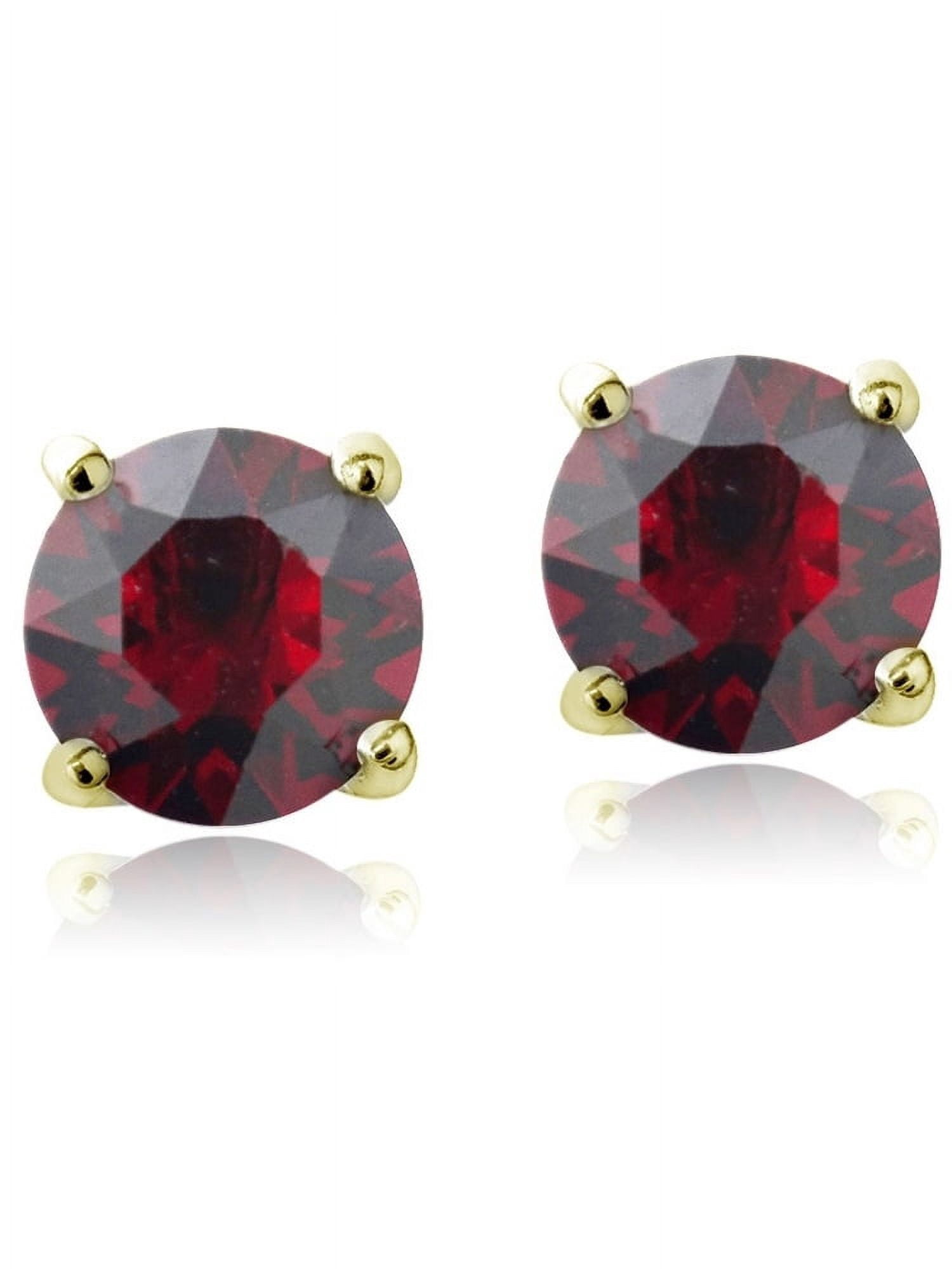 Swarovski Elements Ruby July Birthstone Stud Earrings in Gold Tone ...