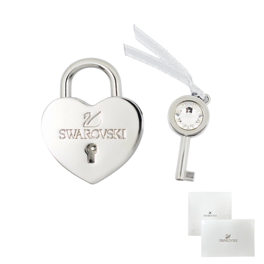 Swarovski Heart Lock With Key Silver Tone Stainless Steel -5247179 ...