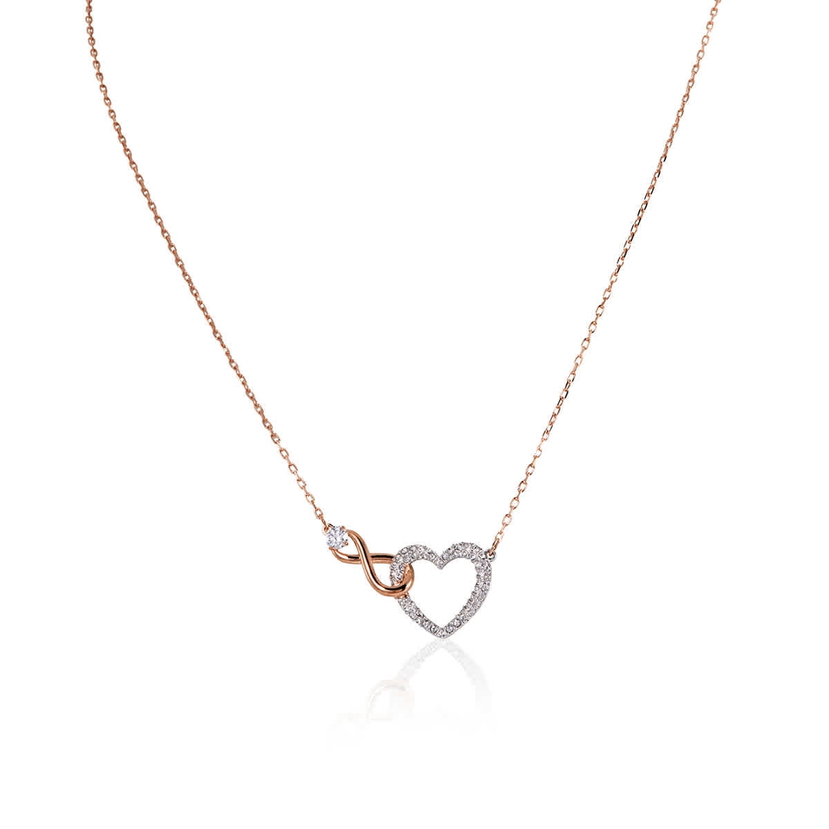 Swarovski Infinity Heart Necklace, White, Mixed Metal Finish - Walmart.com