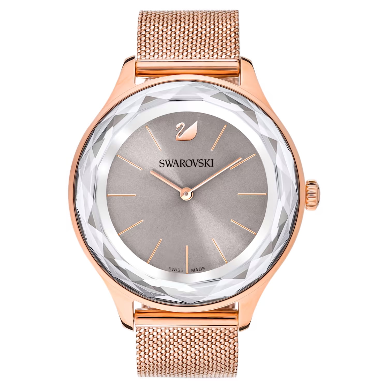 Swarovski OCTEA NOVA Watch Milanese bracelet, Gray, Rose gold -5451634 ...