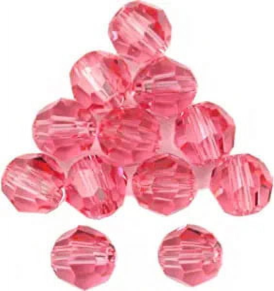 Swarovski Round Crystal Beads Item #5000 Rose Color 6mm Size - 36 ...