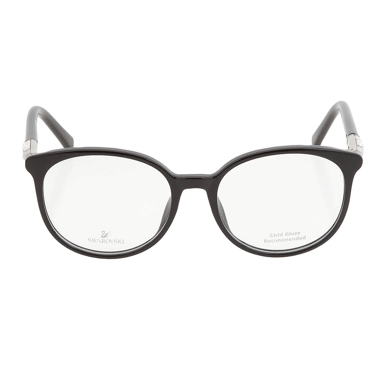 Swarovski SK5310 001 Women's Shiny Black Oval Frame Eyeglasses ...