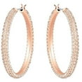 Swarovski STONE HOOP PIERCED EARRINGS, PINK, ROSE GOLD PLATING 5383938 ...