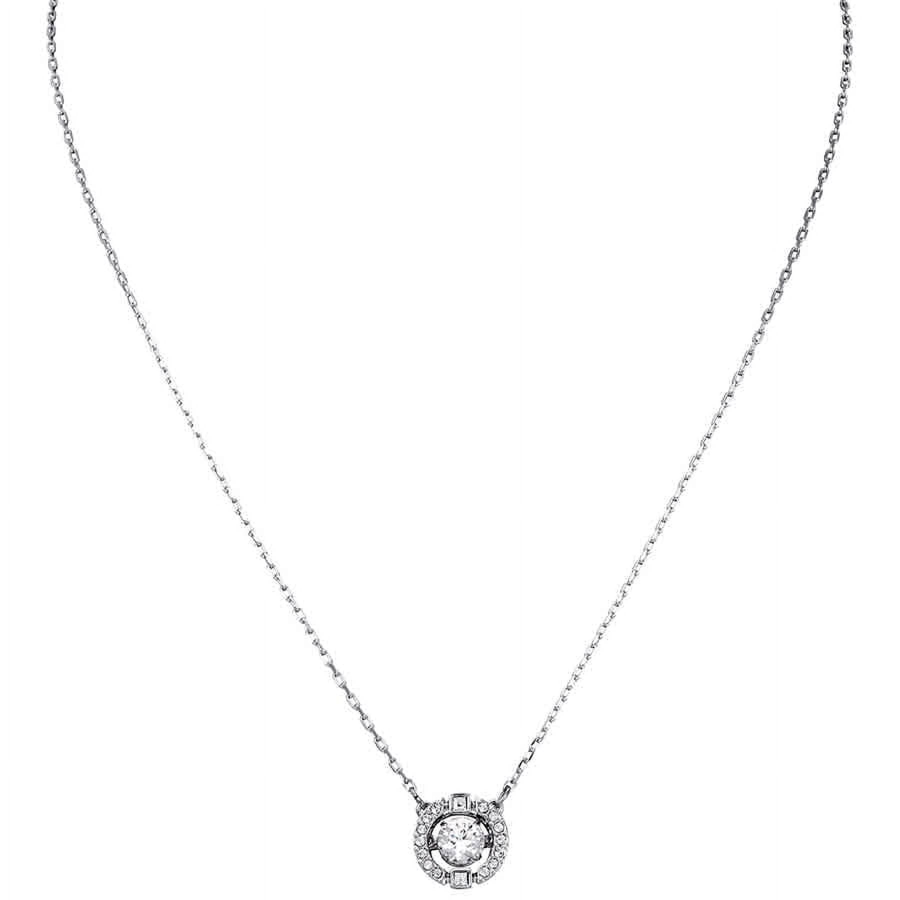 Swarovski Sparkling Dance Round Necklace, White, Rhodium Plating ...