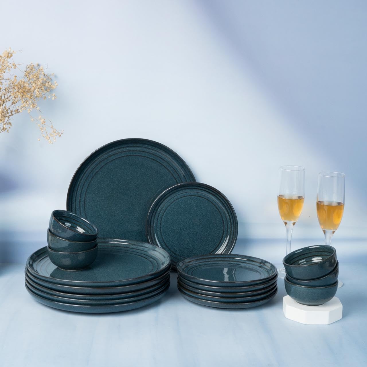 Swasha Stoneware Dinner Set of 20 Pcs Premium Tableware Serve for 6 ...