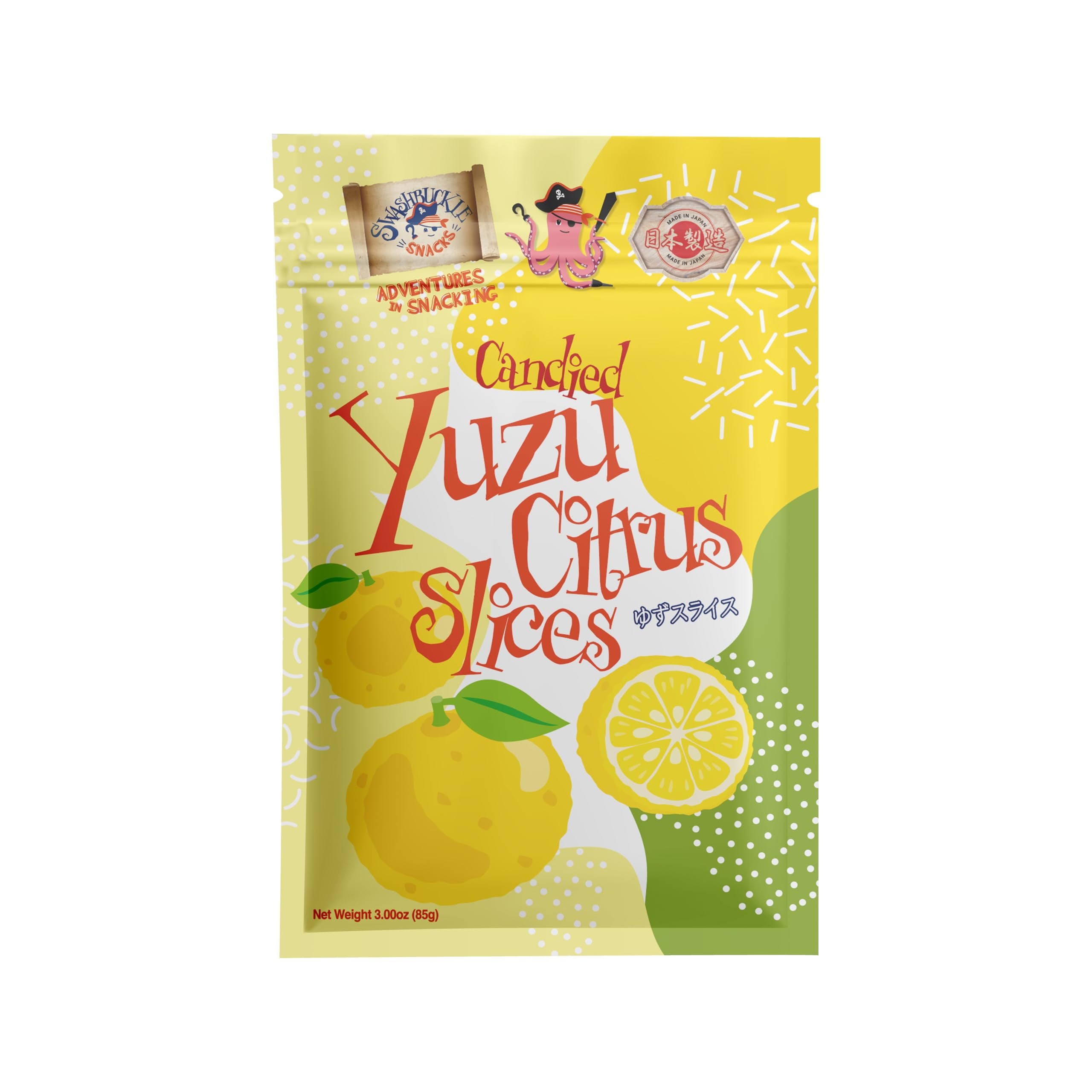 Swashbuckle Snacks Candied Yuzu RRF12 Citrus Slices 3.00oz (85g), Made ...