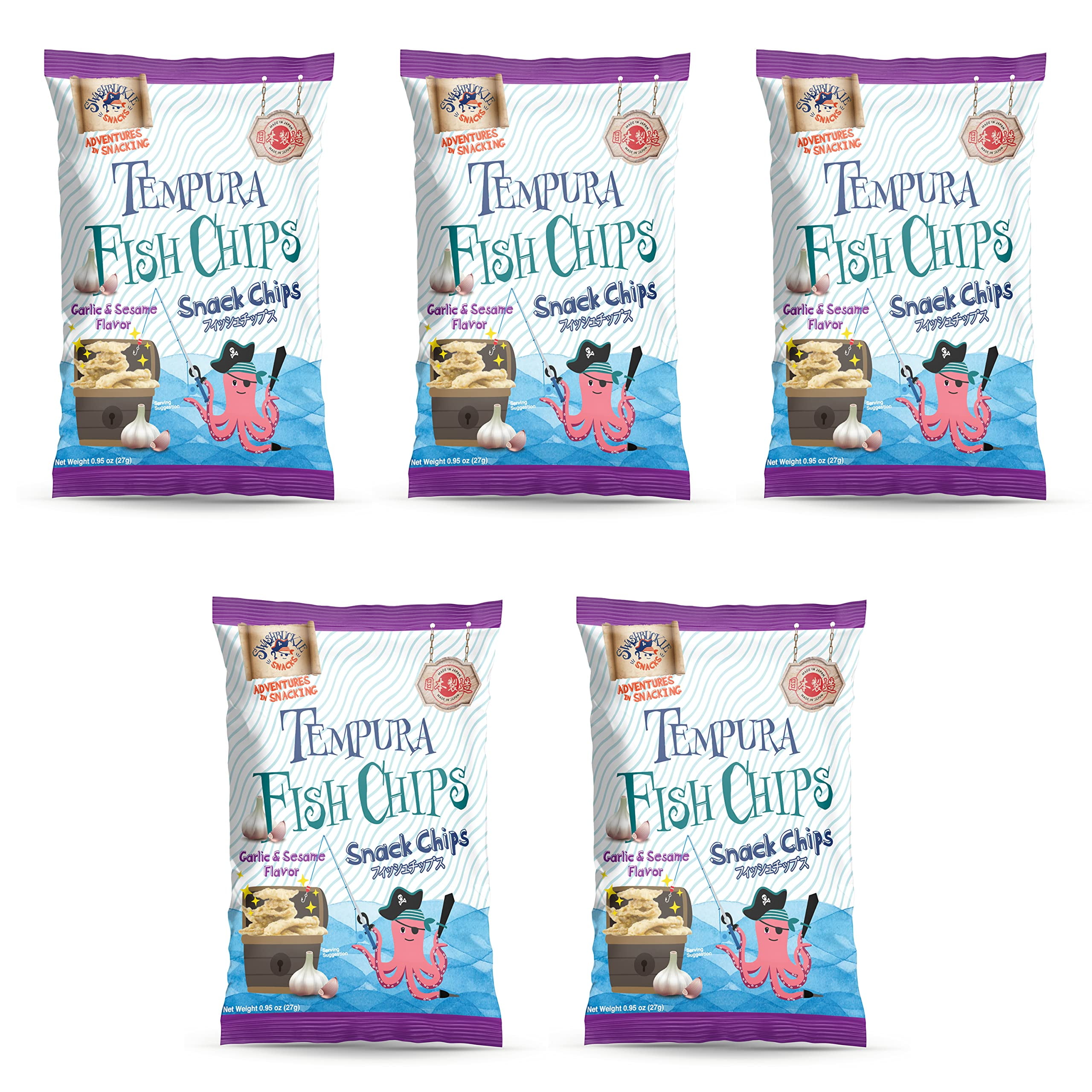 Swashbuckle Snacks Crispy Tempura IRF13 Fish Chips Garlic and Sesame ...