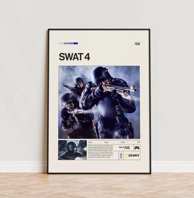 Swat 4 Poster, Video Game Poster, Minimalist Game Print, Gaming Room ...