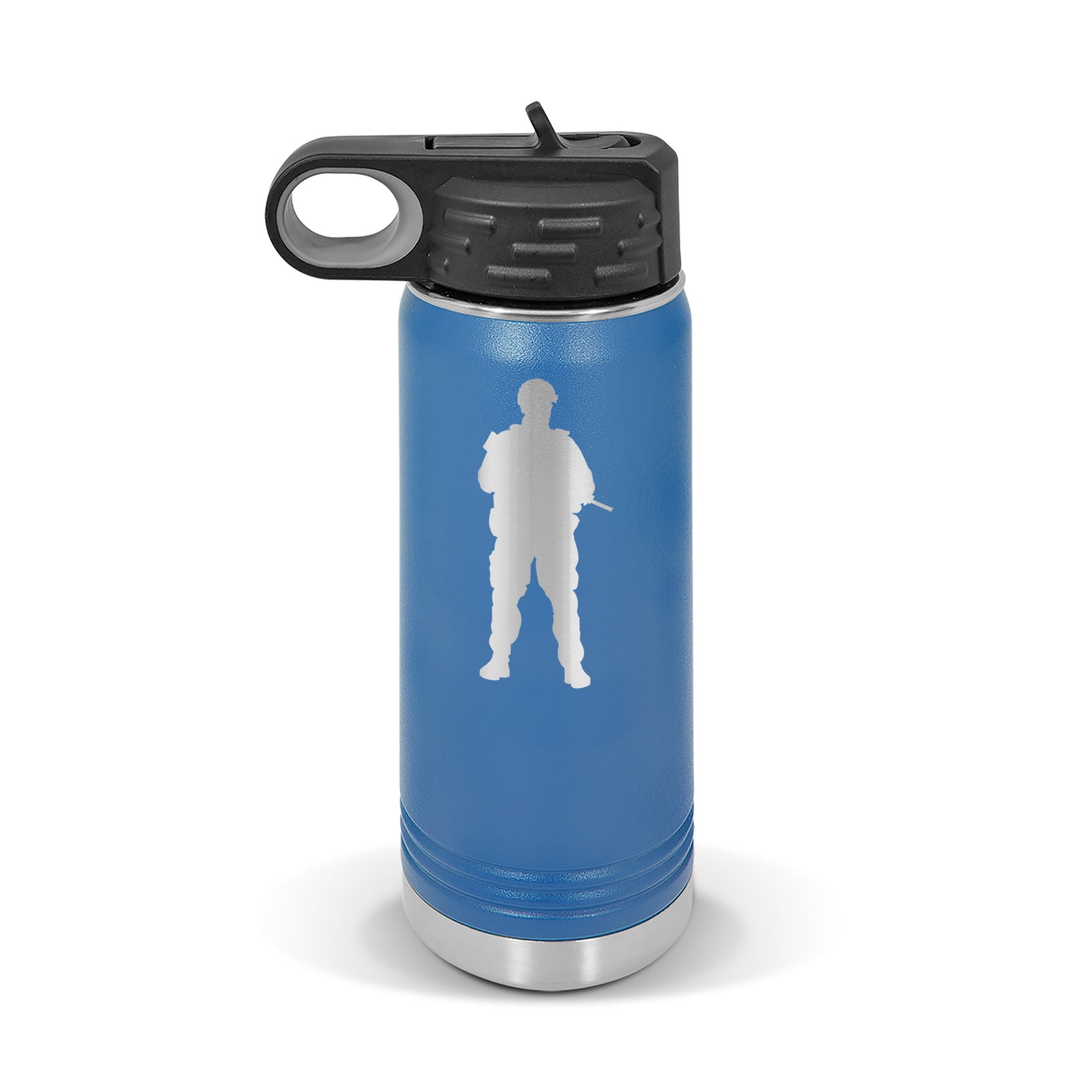 Swat Officer Water Bottle 20 oz - Laser Engraved w/ Flip Top Removable ...