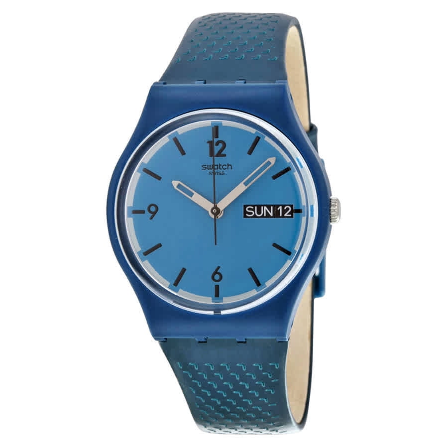 Swatch Blue Bottle Blue Dial Blue Leather Men's Watch GN719 - Walmart.com