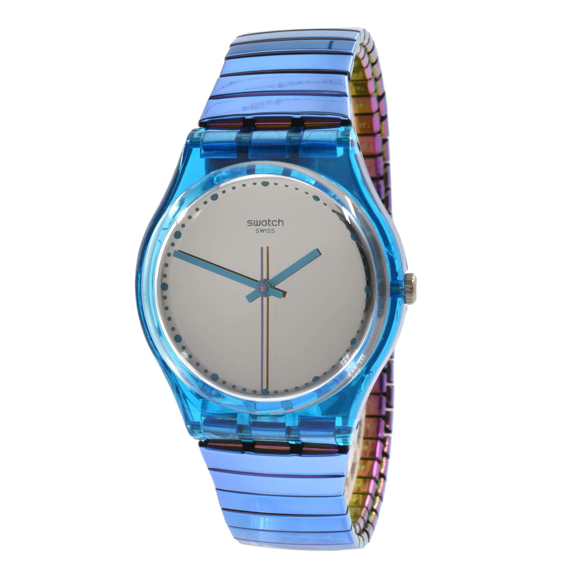 Swatch GL117A Unisex Flexicold Quartz Grey Dial Blue Steel Watch ...